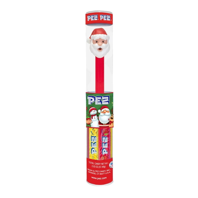 PEZ Christmas Collection Christmas Holiday Candy Dispenser Tube, 7 ...