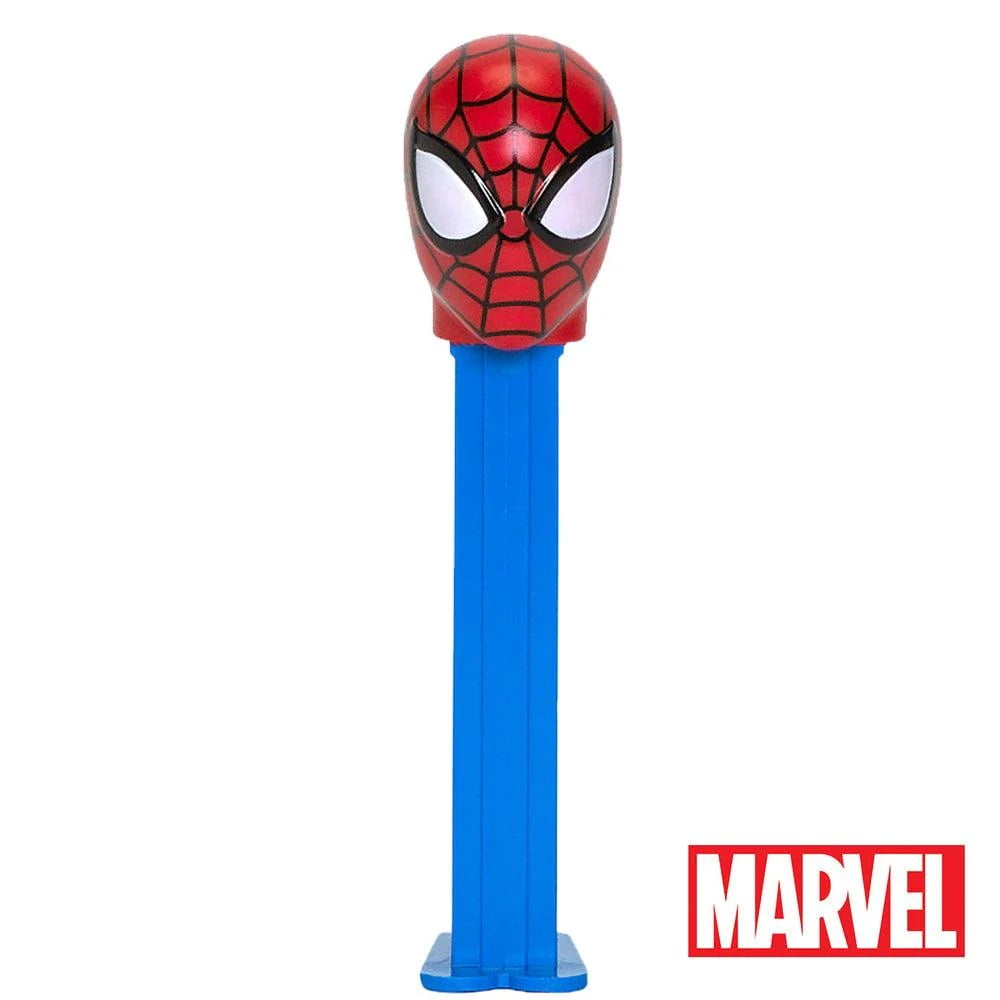 PEZ Marvel Spiderman Collection Candy Dispenser, Plus 3 Fruit Flavored ...