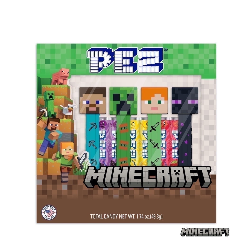 PEZ Minecraft Boxed Gift Set, 4 Candy Dispensers Plus 6 Candy Rolls, 1. ...