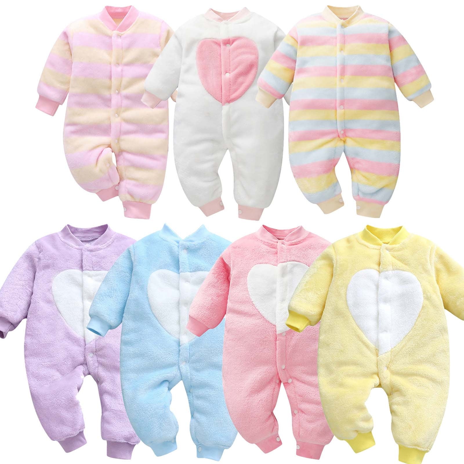 PEZHADA Boys Girls Fall Winter Romper Jumpsuit Newborn Infant Baby ...