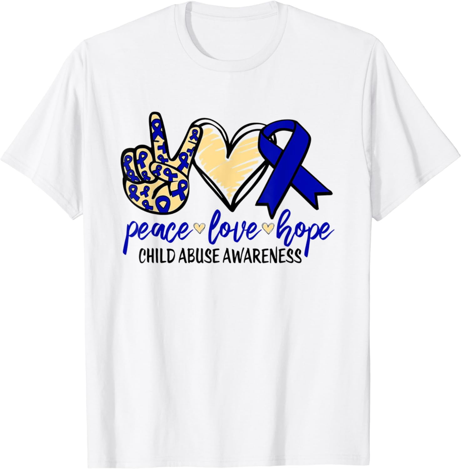 PEace love hope child abuse awareness Abuse Warrior T-Shirt - Walmart.com