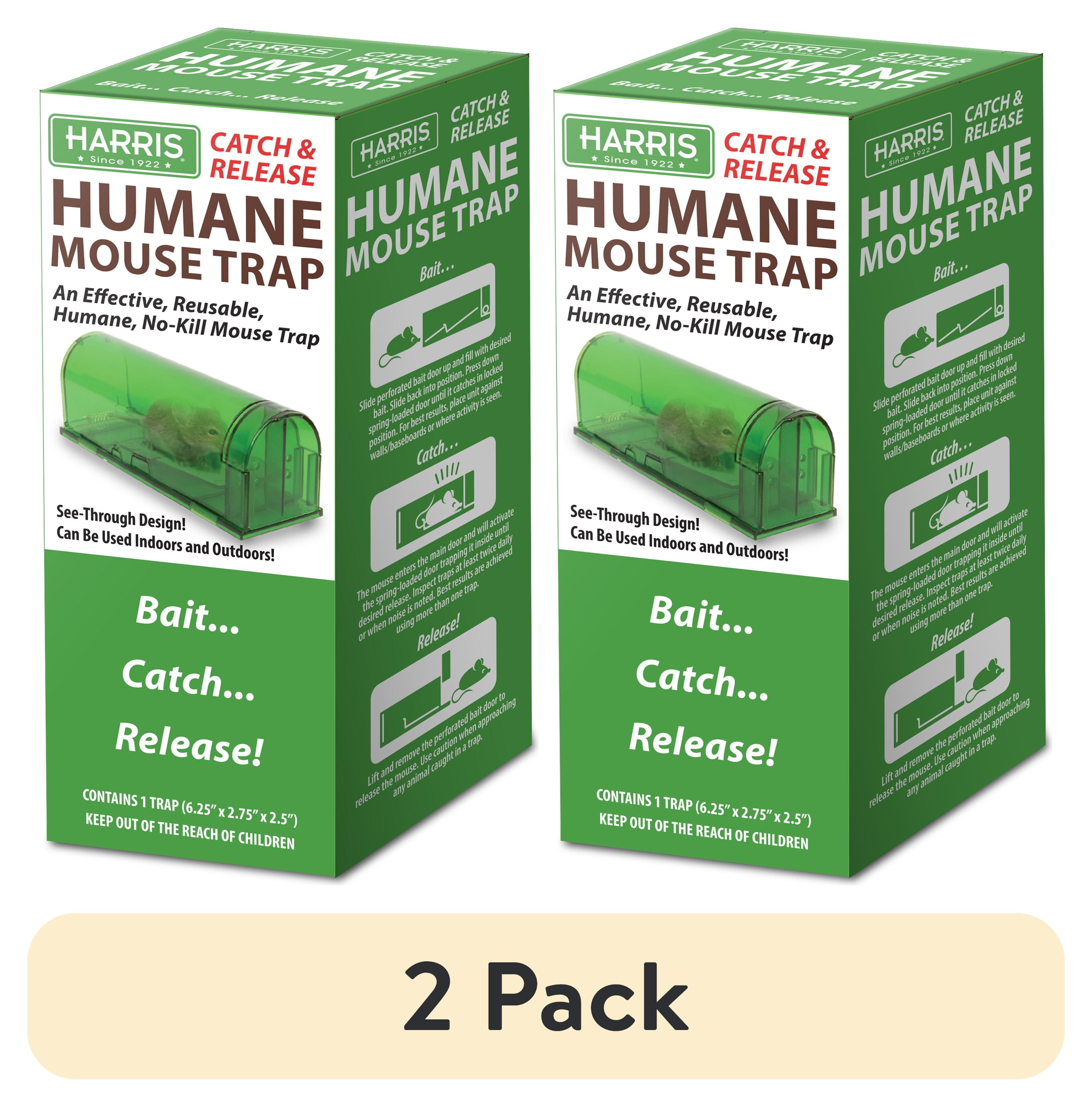 2 Pack Pf Harris Reusable Catch And Release Humane Mouse Trap 1 Trap