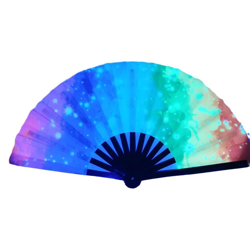PFDDRW wouwaft 33cm Large Folding Hand Rave Fan Chinease/Japanese ...