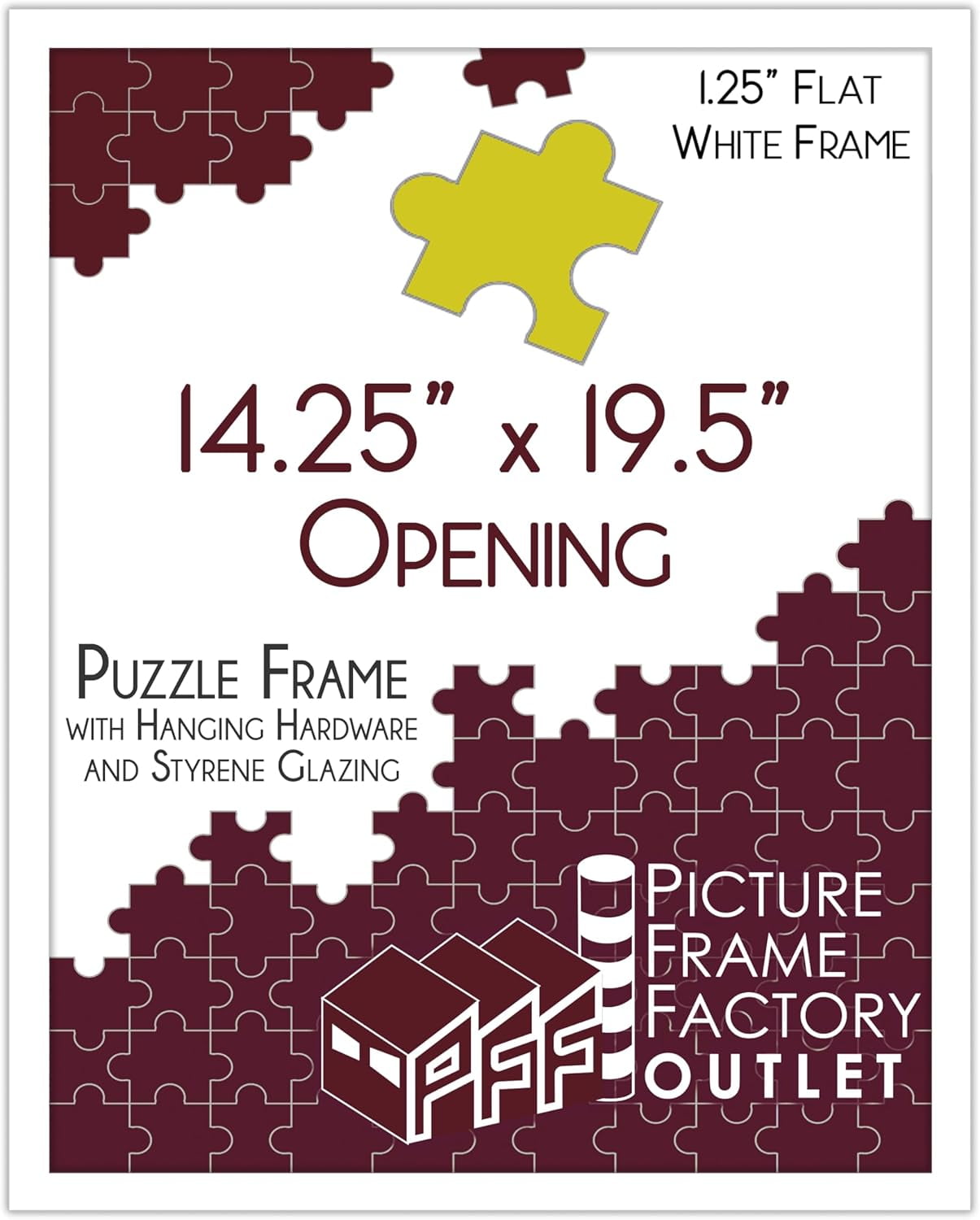 PFF PictureFrameFactoryOutlet - 14.25x19.5 Inch - Premium 1.25" White ...