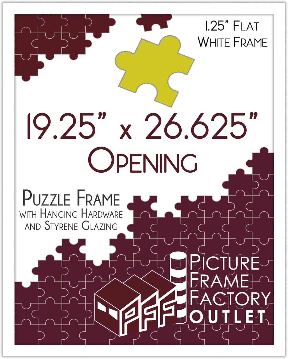 PFF PictureFrameFactoryOutlet - 19.25x26.625 Inch - Premium 1.25" White ...