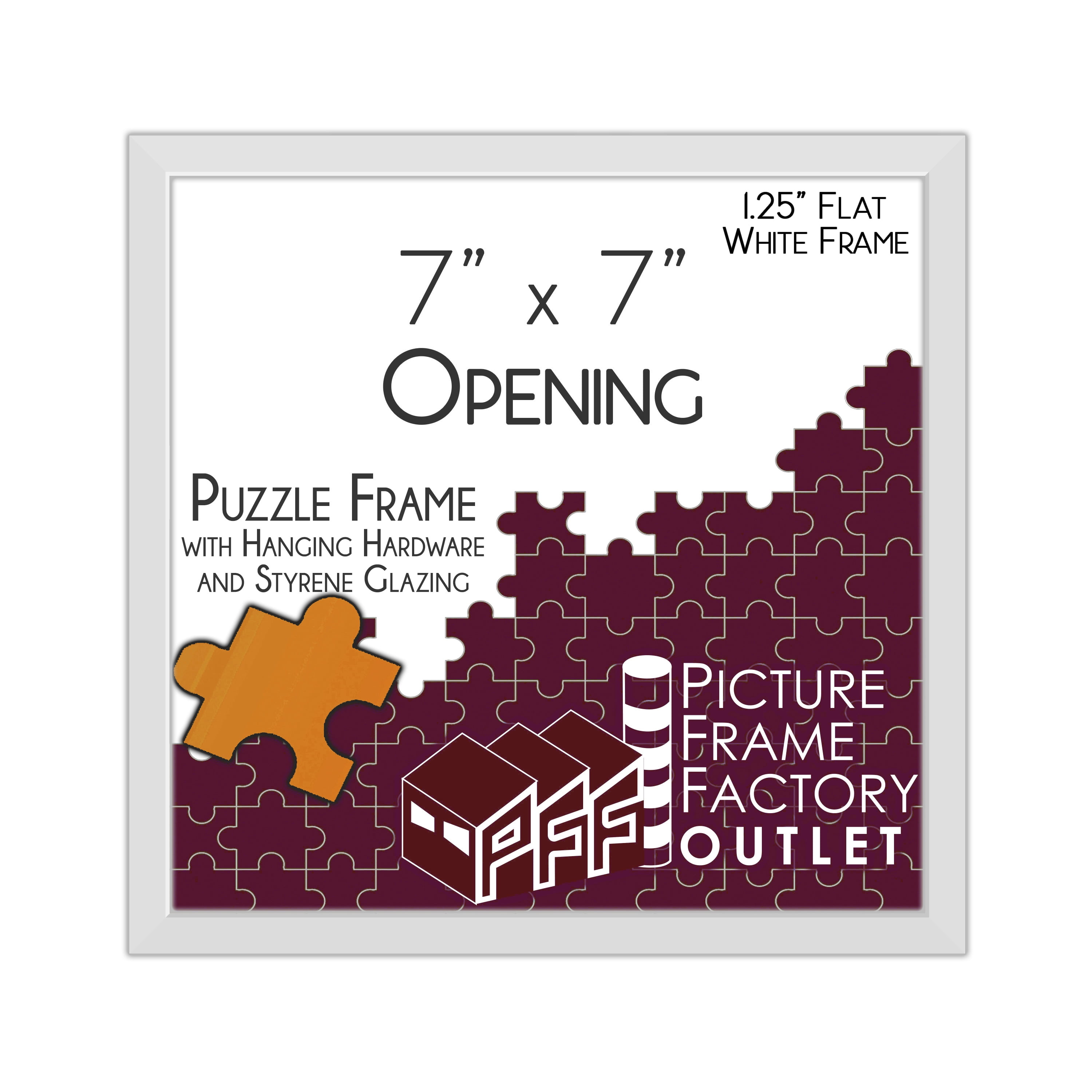 PFF PictureFrameFactoryOutlet - 7x7 Inch - Premium 1.25" White Profile ...