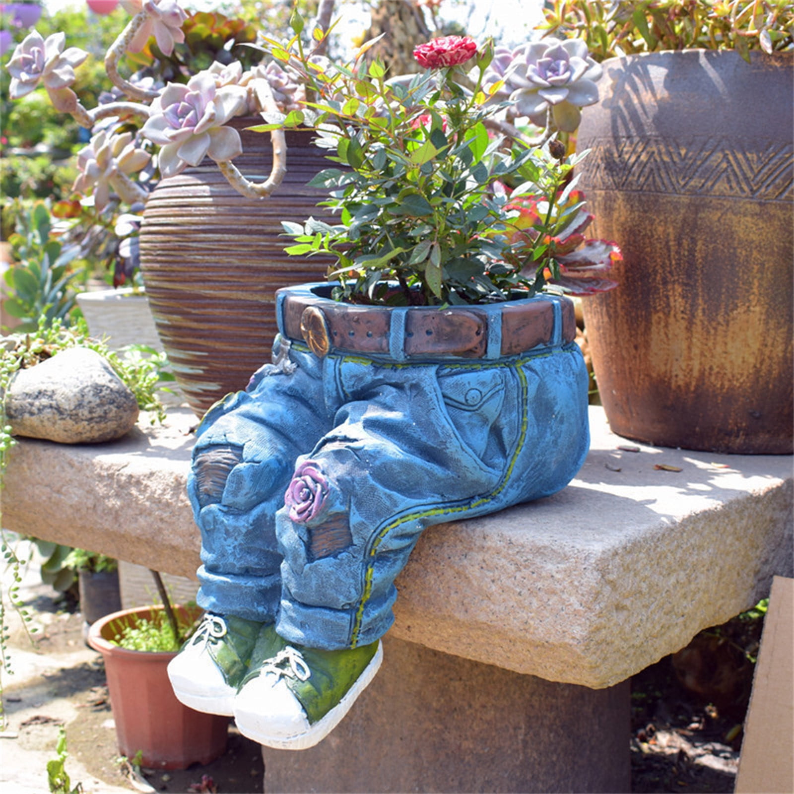 PFFRIZ Flower Pots Courtyard Flower Pots Jeans Flower Pots Courtyard ...