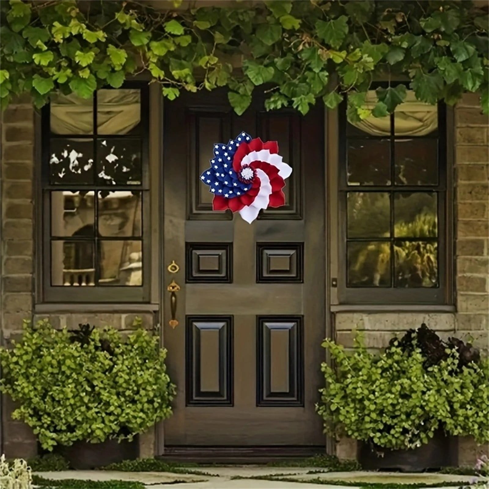 PFFRIZ Independence Day Memorial Hanging Door Wreath Patriotic Gate ...