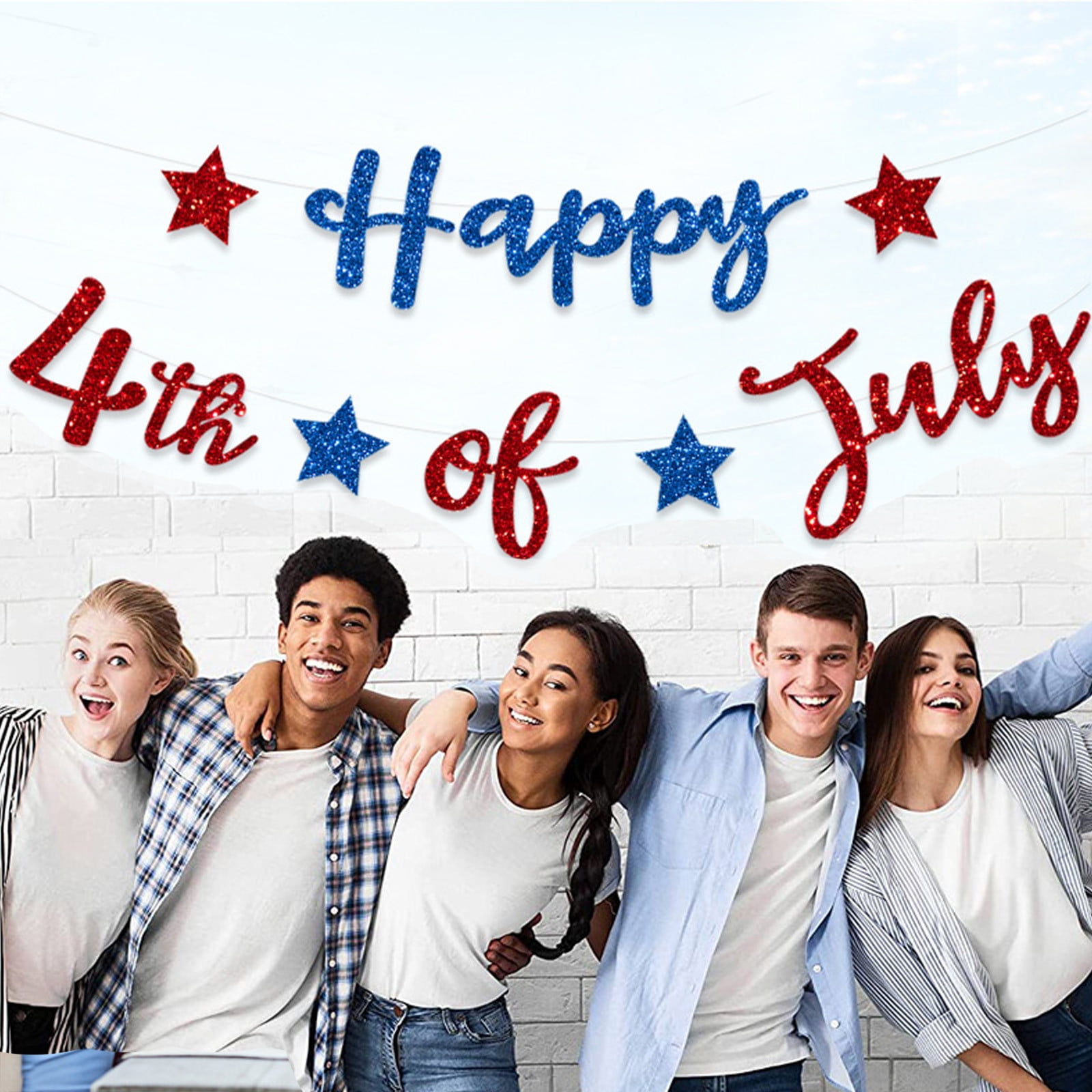 PFFRIZ Independence Day Party Decorative Supplies Lacquer Flag Happy ...