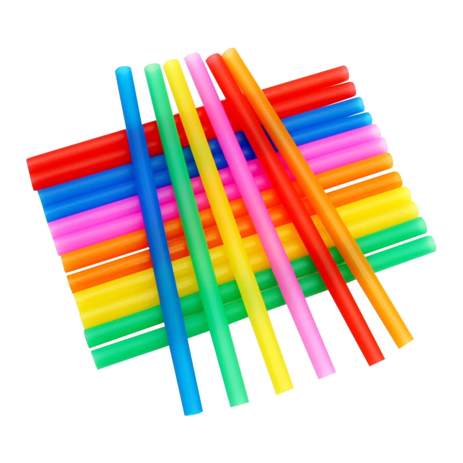 PFFRIZ Independent Packaging Straws, 100PCS Color Disposable Plastic ...