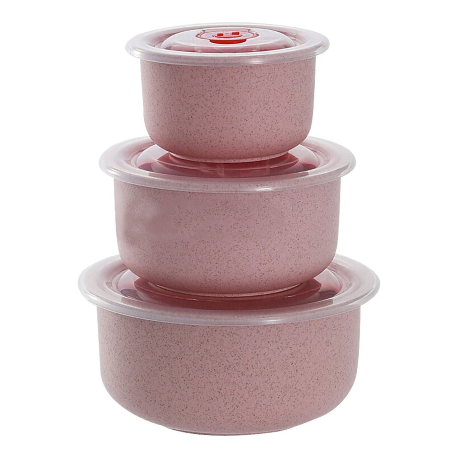 PFFRIZ Microwave Cereal Bowls with Lids Built-in Vents, 3 Pcs Bento ...