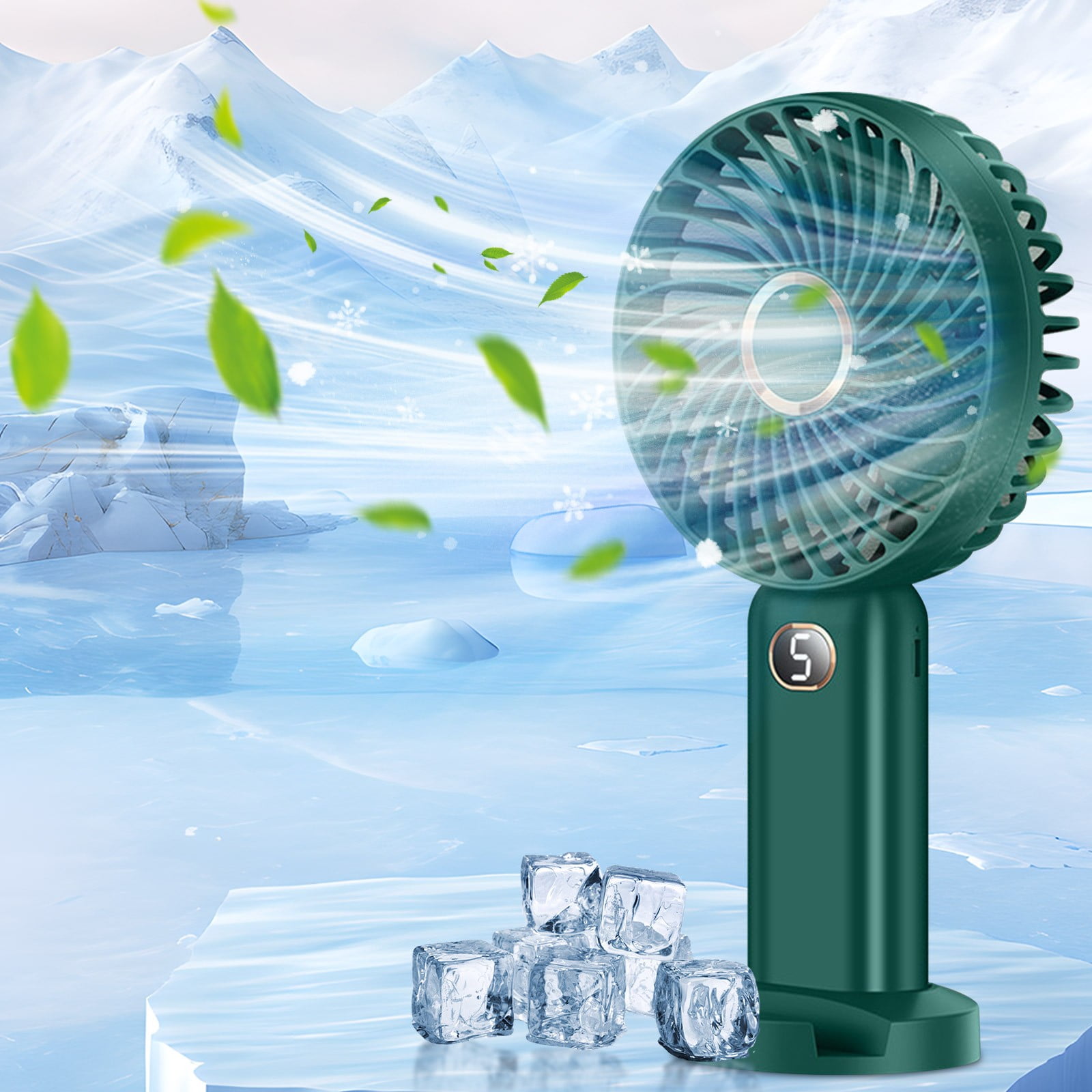PFFRIZ Powerful Wind Fan Handheld Fan Rechargeable Silent Strong Wind ...