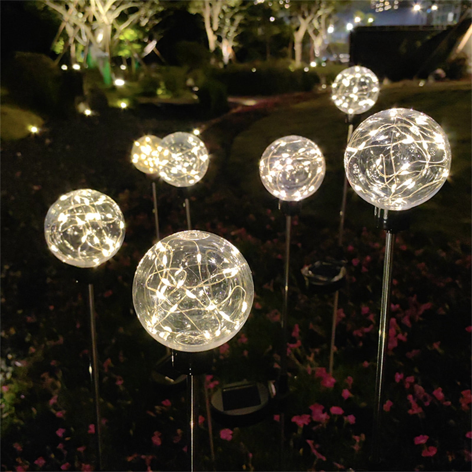 PFFRIZ Solar Lights Garden, 1 Pack Solar Lights Outdoor, Multi-Color ...