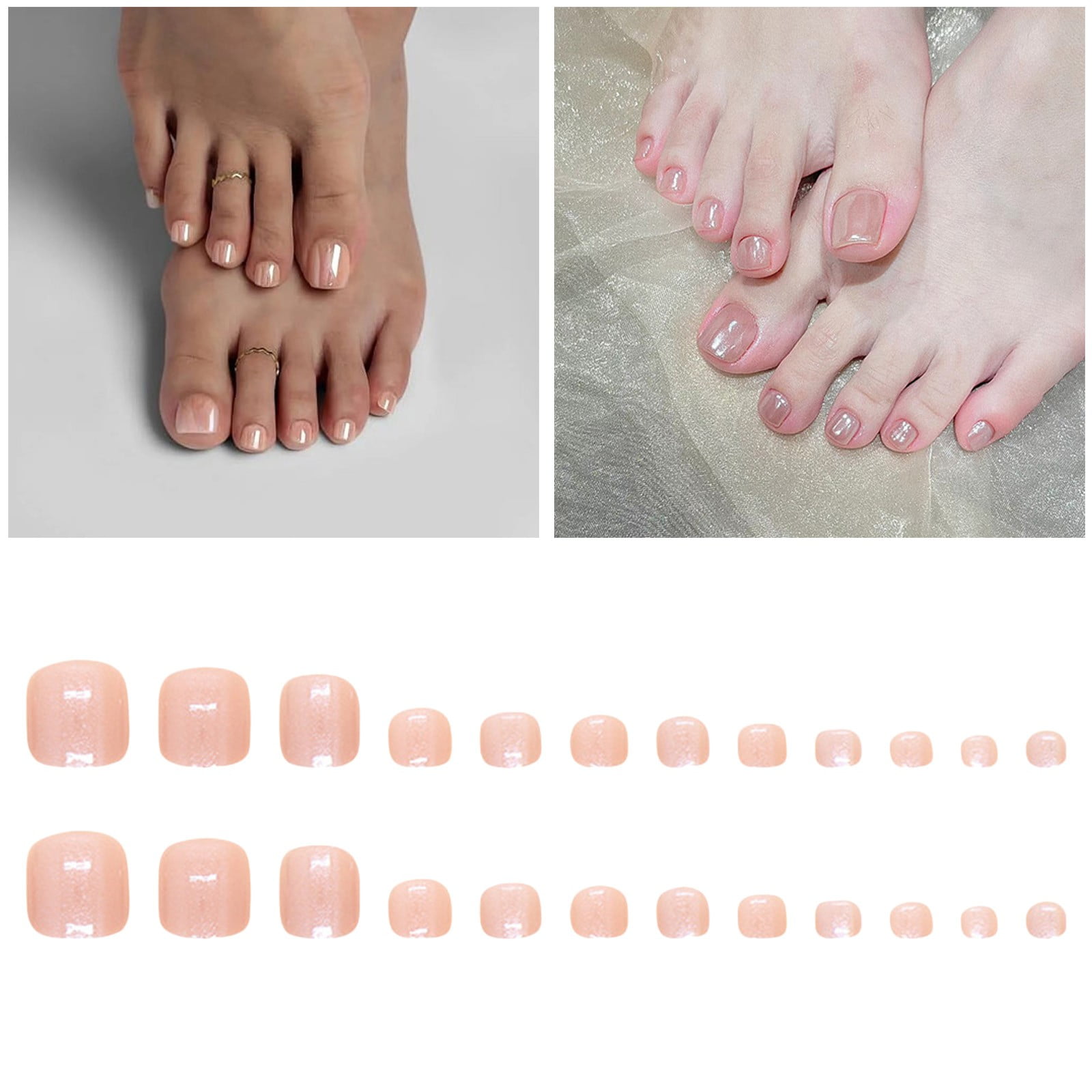 PFWOWB 24pcs French Toenails Nails Flake Wearing Manicure Stickers ...