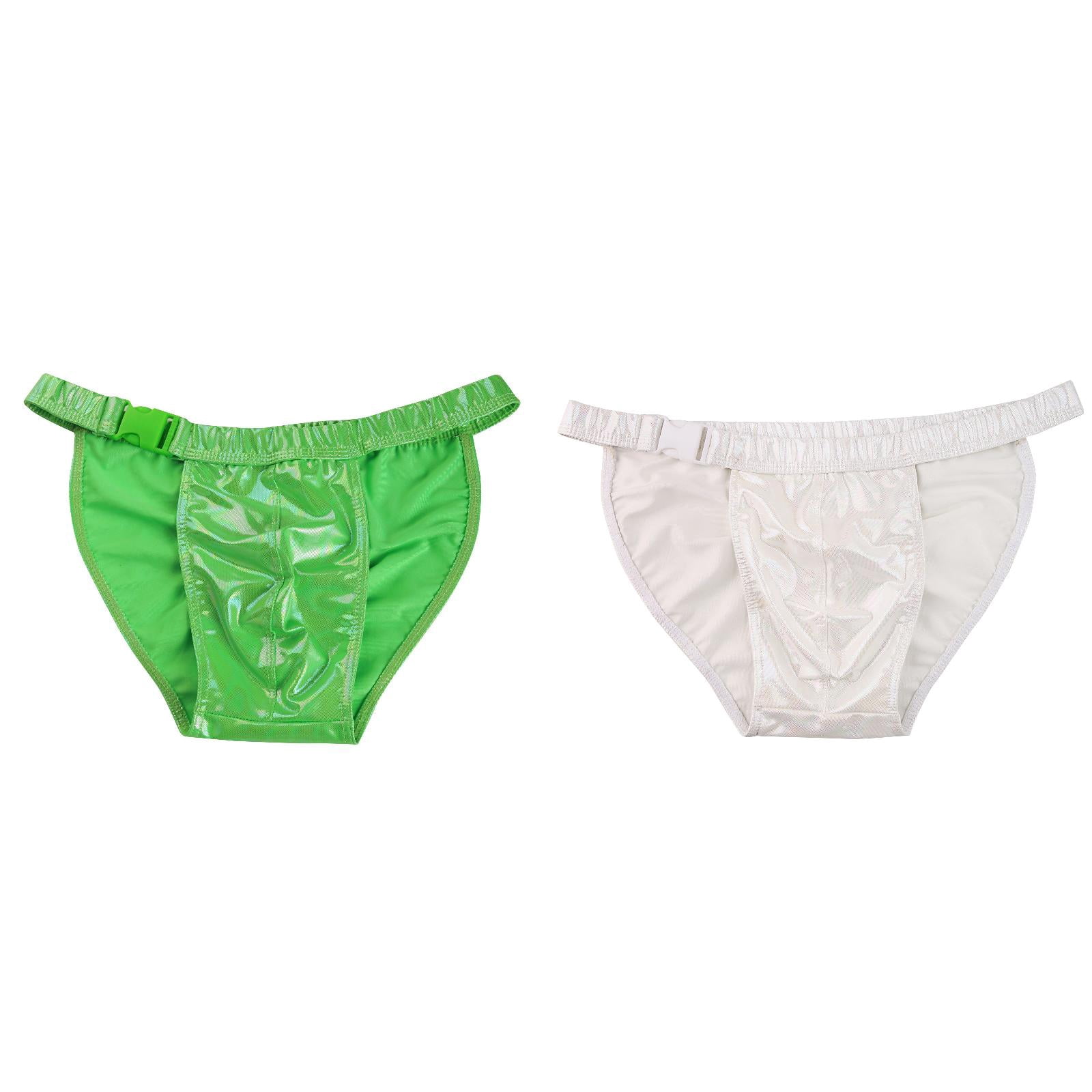 PFWOWB 2Pcs Black Men's Briefs Underwear Men's Reflective Metallic ...