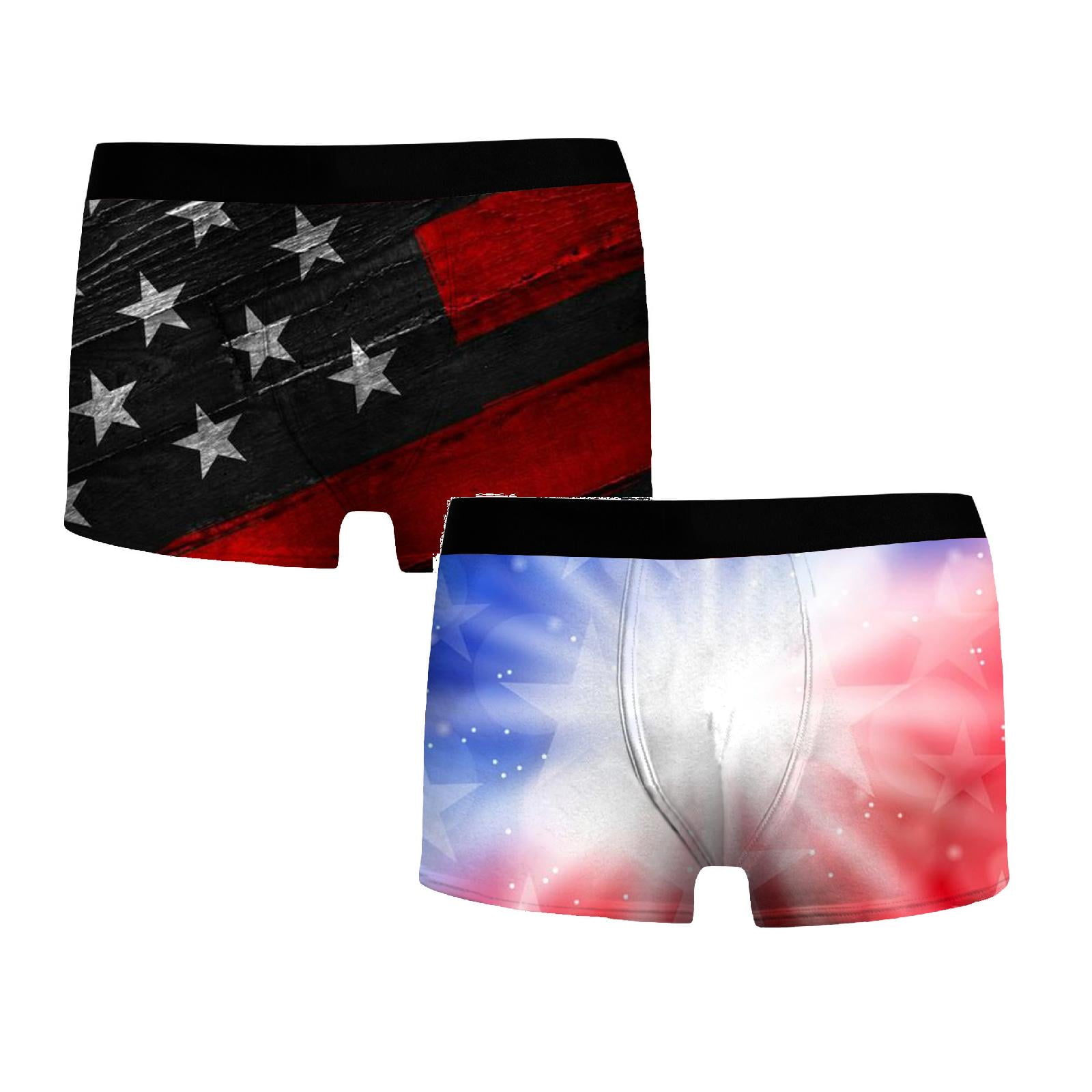 PFWOWB 2Pcs Men's Underwear Briefs Male Independence Day Theme ...