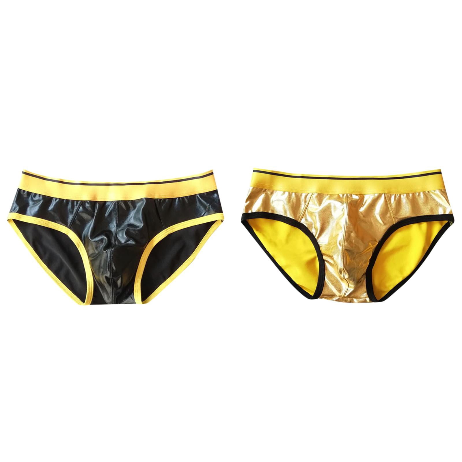 PFWOWB 2Pcs Panties for Men Pack Mens Triangle Pants Leather Sexy ...