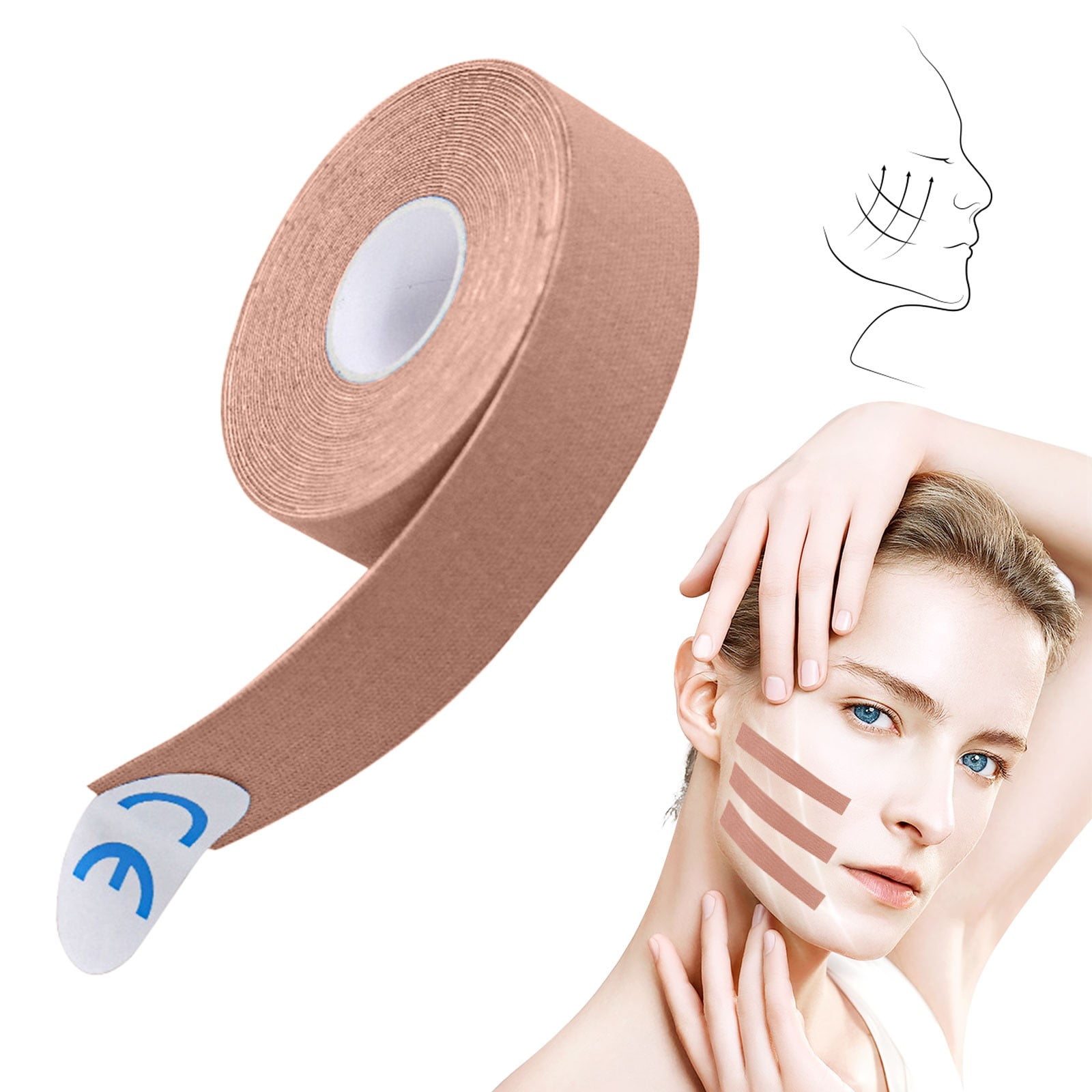 PFWOWB 3 Roll Tape 1in X 196in Face Eye Neck Lift Tape Multifunctional ...