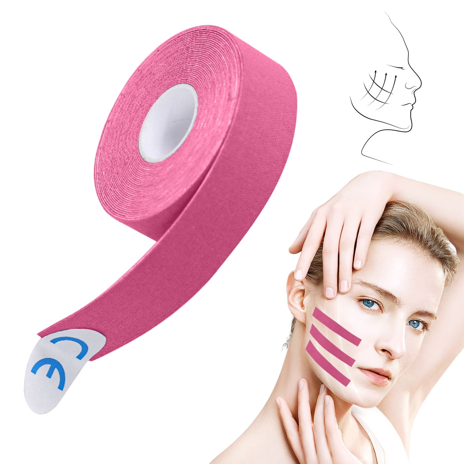 PFWOWB 3 Roll Tape 1in X 196in Face Eye Neck Lift Tape Multifunctional ...