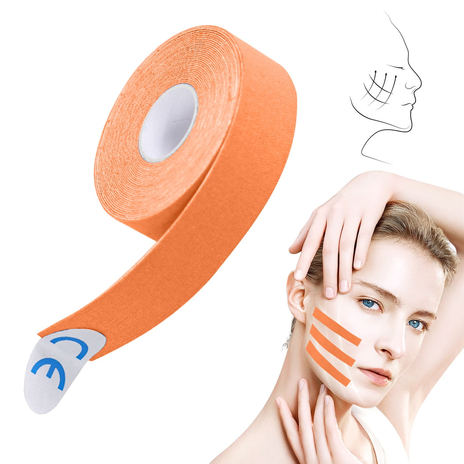 PFWOWB 3 Roll Tape 1in X 196in Face Eye Neck Lift Tape Multifunctional ...