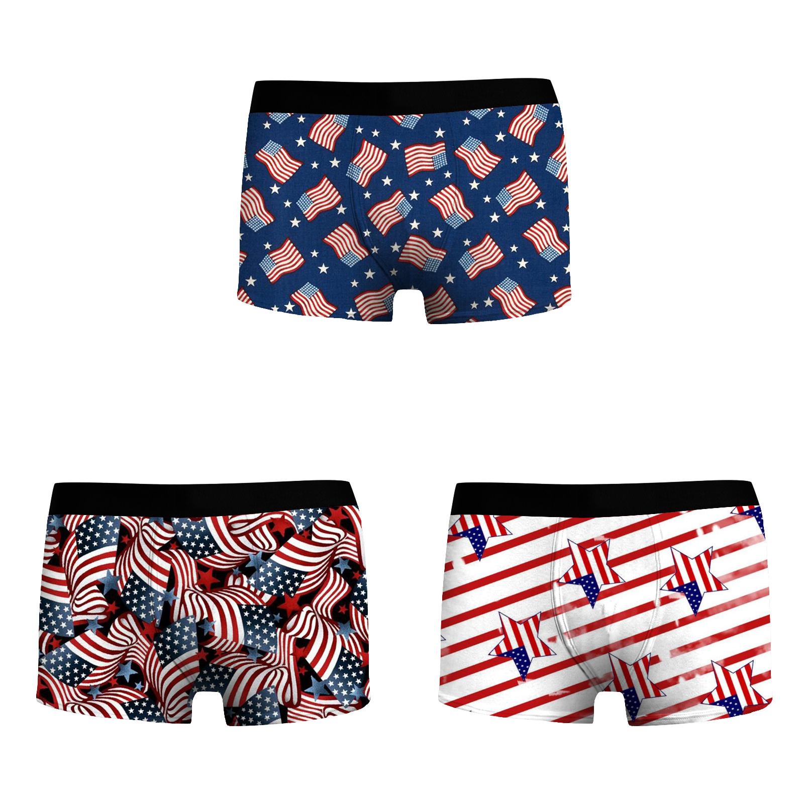 PFWOWB 3Pcs Men's Briefs Underwear Male Independence Day Underwear 3D ...