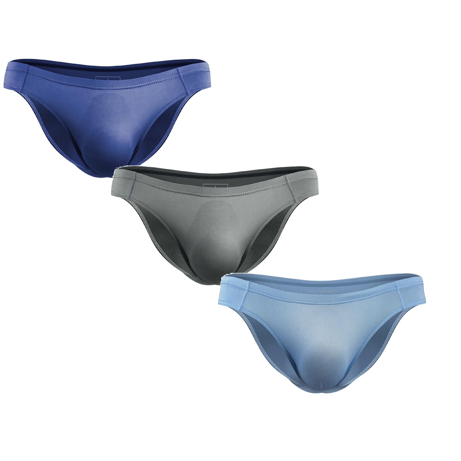 PFWOWB 3Pcs Men's Underwear Men's Sexy Summer Thin Transparent Ice Silk ...