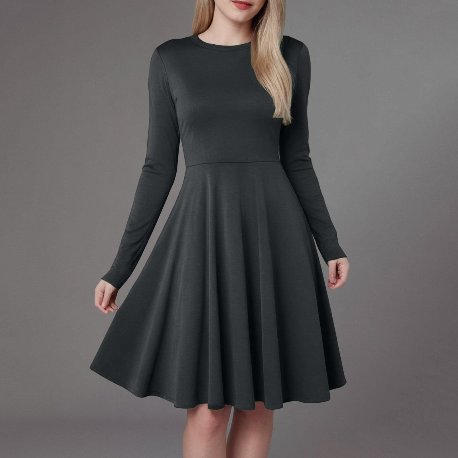 PFWOWB Black Plus Size Wrap Dresses for Curvy Women Fall Short Dress ...