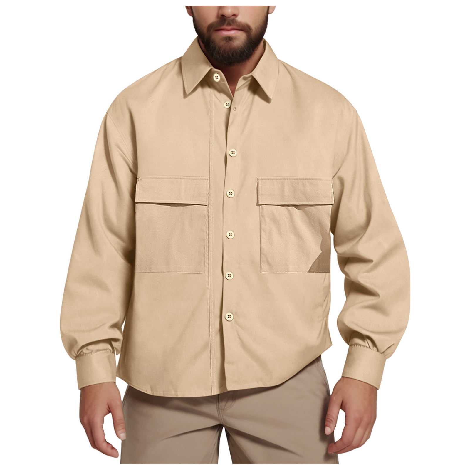PFWOWB Cute Oversized Shirts for Men's Button Up Shirt Jacket Casual ...