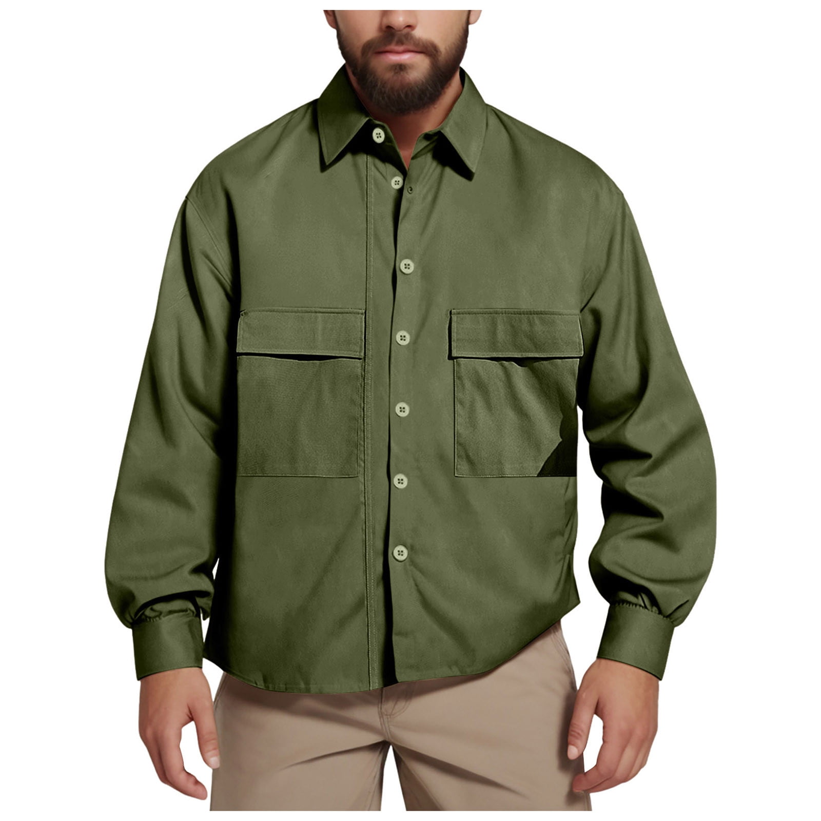PFWOWB T-Shirts Men's Button Up Shirt Jacket Casual Lightweight Outdoor ...