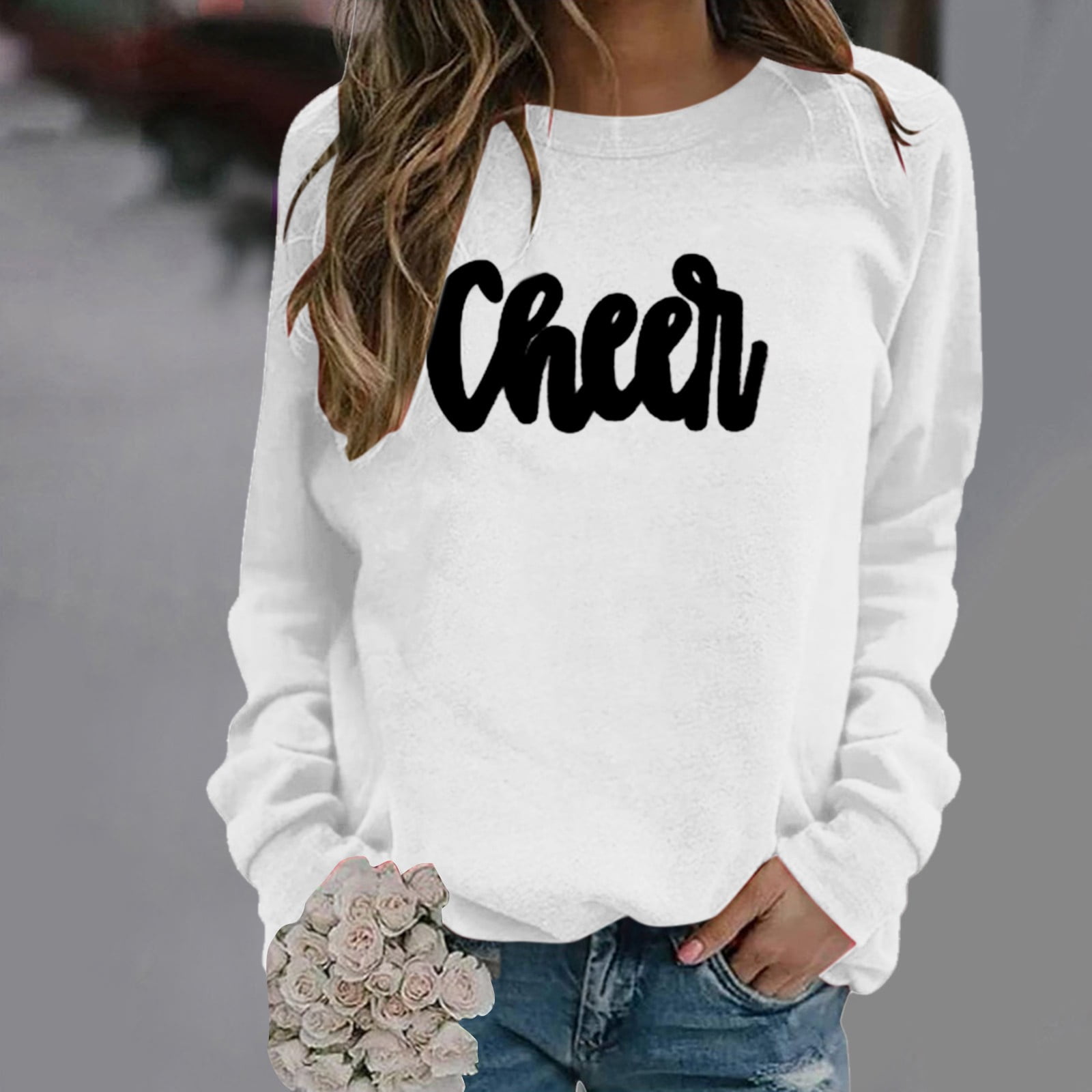 PFWOWB White Oversized Clothes Shirt Football Sweatshirt: Women ...