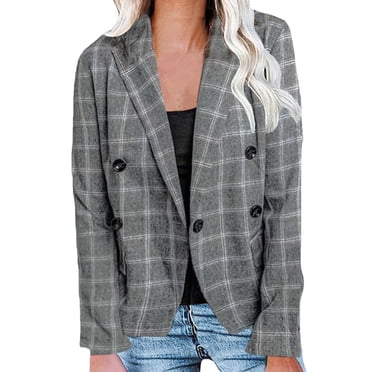 NY Collection Womens Petites Houndstooth Business One-Button Blazer ...