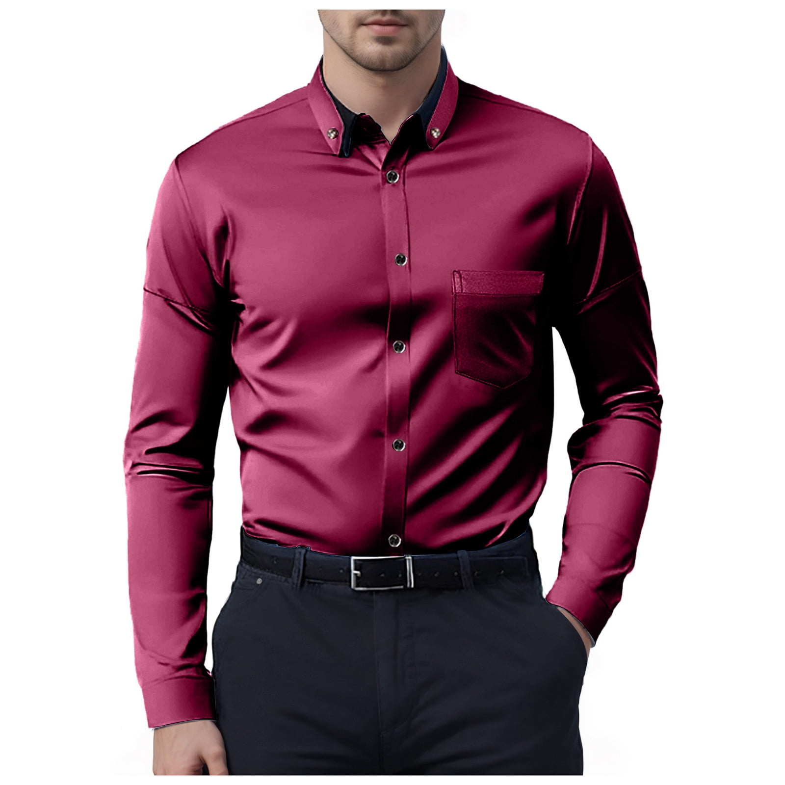PFWOWB Work Outfits for Mens Office Mens Business Dress Shirt Casual ...