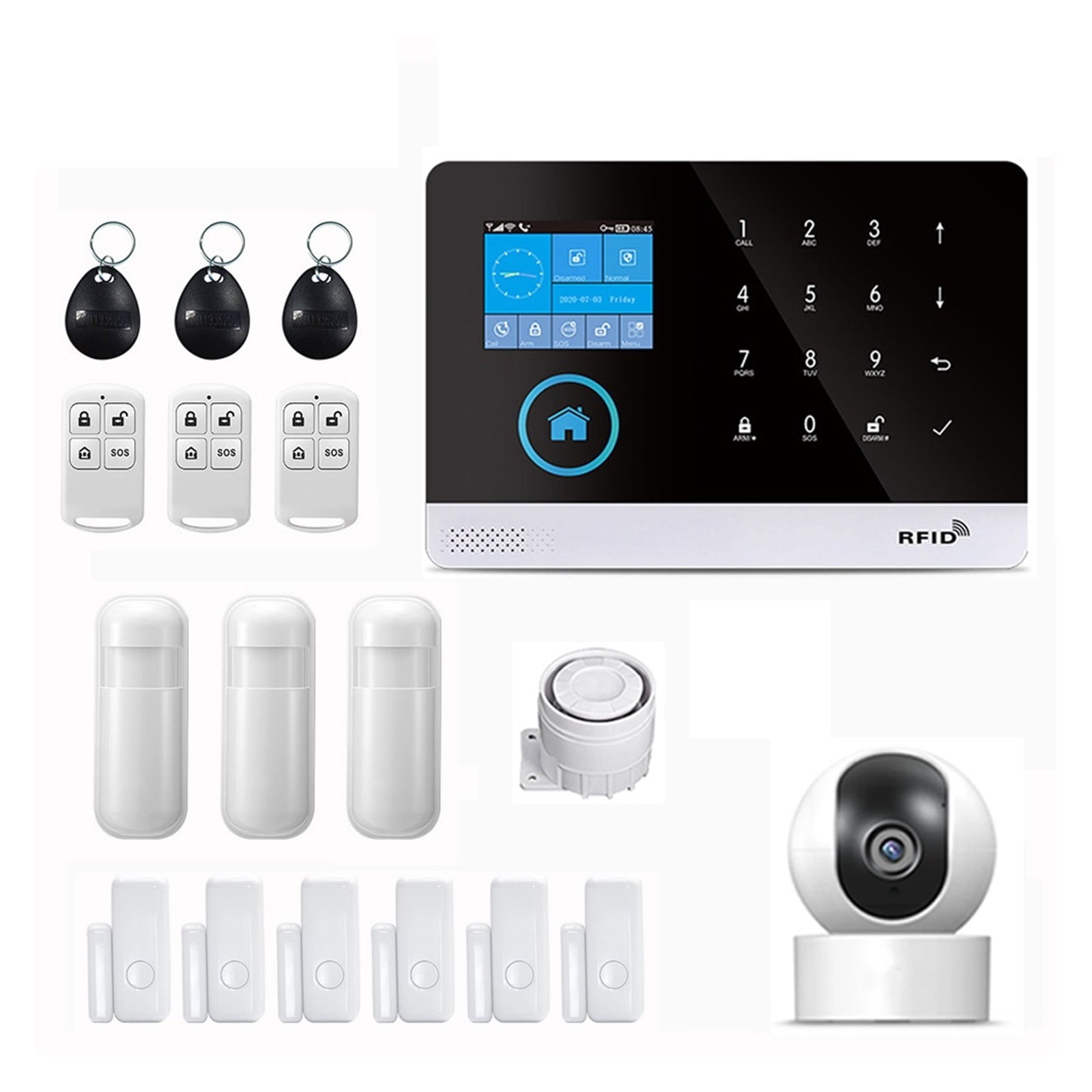 PG-103 Wireless GSM Alarm With Metal Detector Window Door Sensor Smart ...