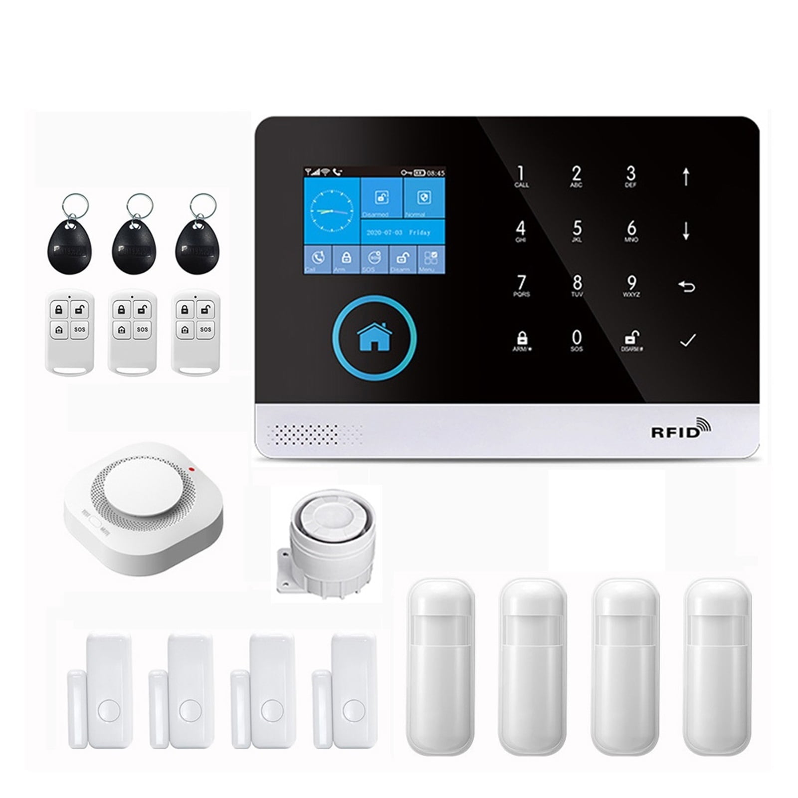 PG-103 Wireless GSM Alarm With Metal Detector Window Door Sensor Smart ...