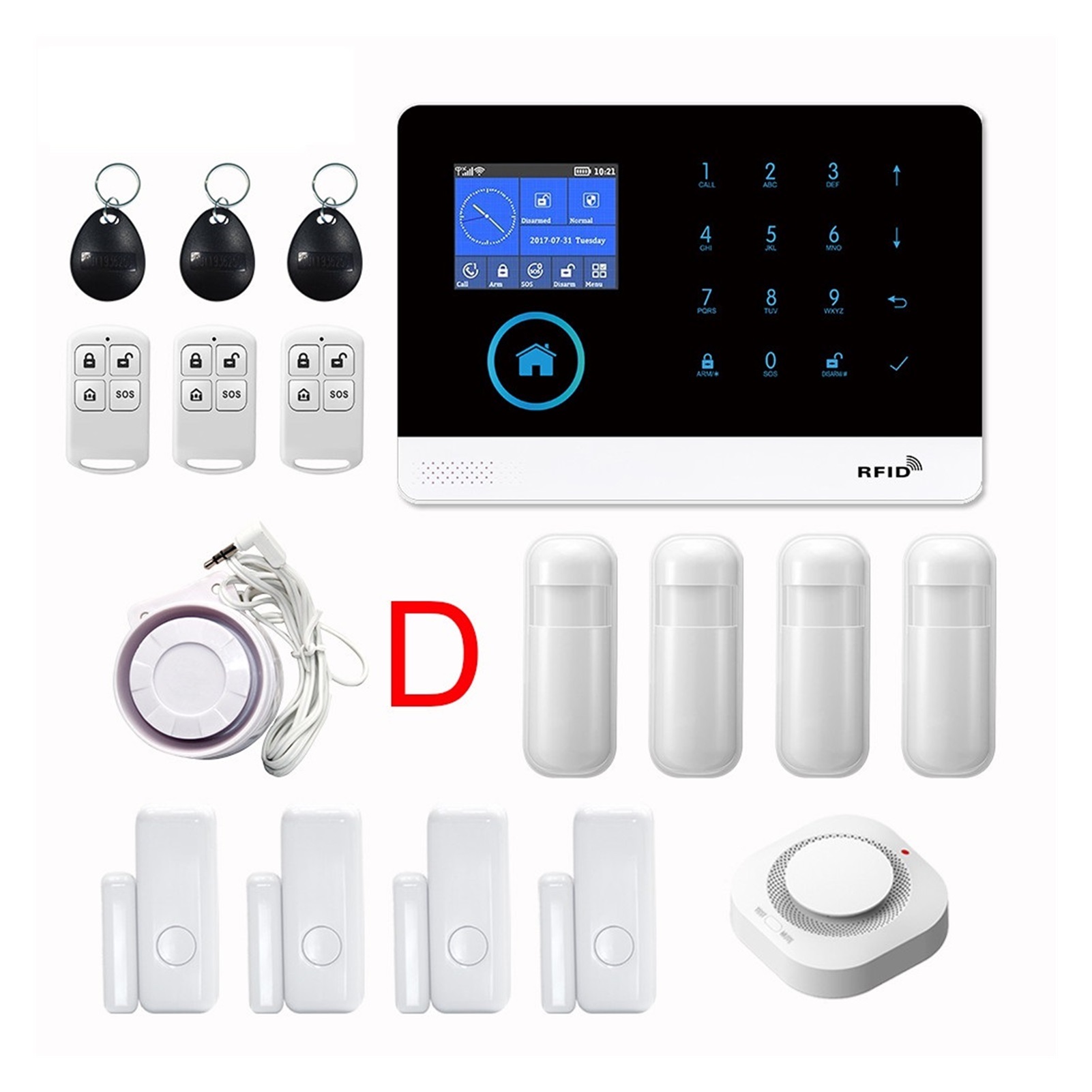 PG-103 Wireless WIFI GSM Alarm With Metal Detector Window Door Sensor ...
