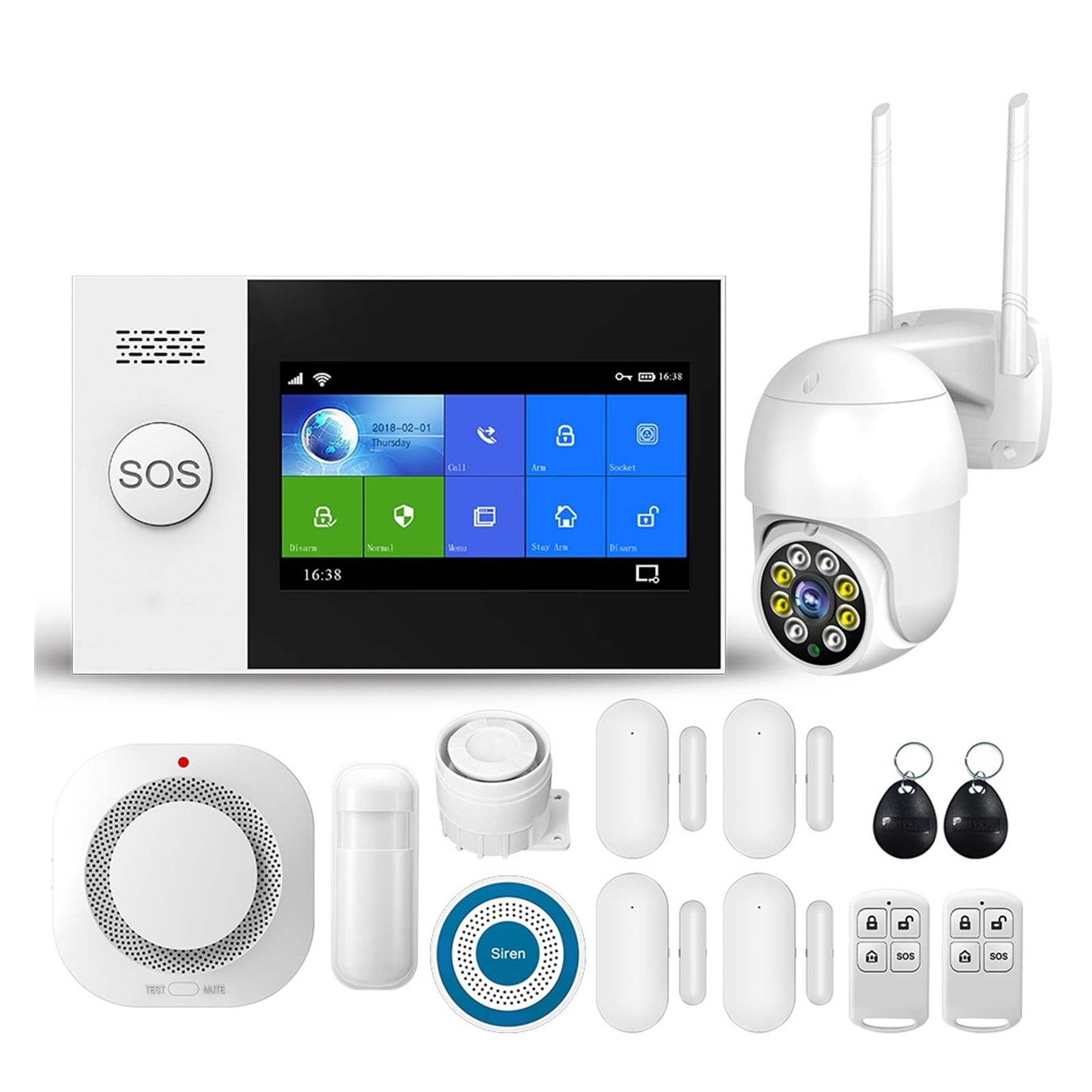 PG-107 Tuya Wireless Home WIFI GSM Home Security With Motion Detector ...