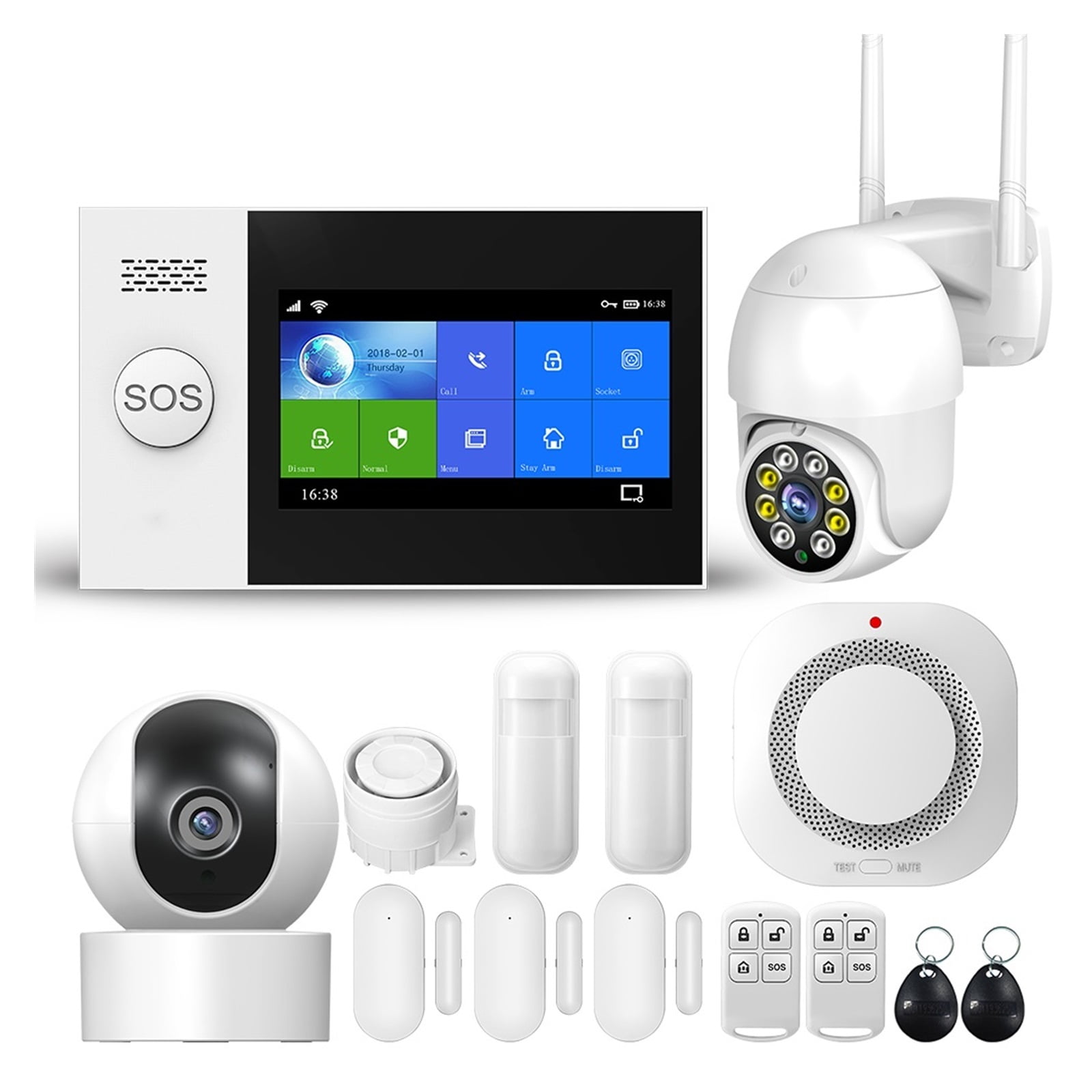 PG-107 Tuya Wireless Home WIFI GSM Home Security With Motion Detector ...