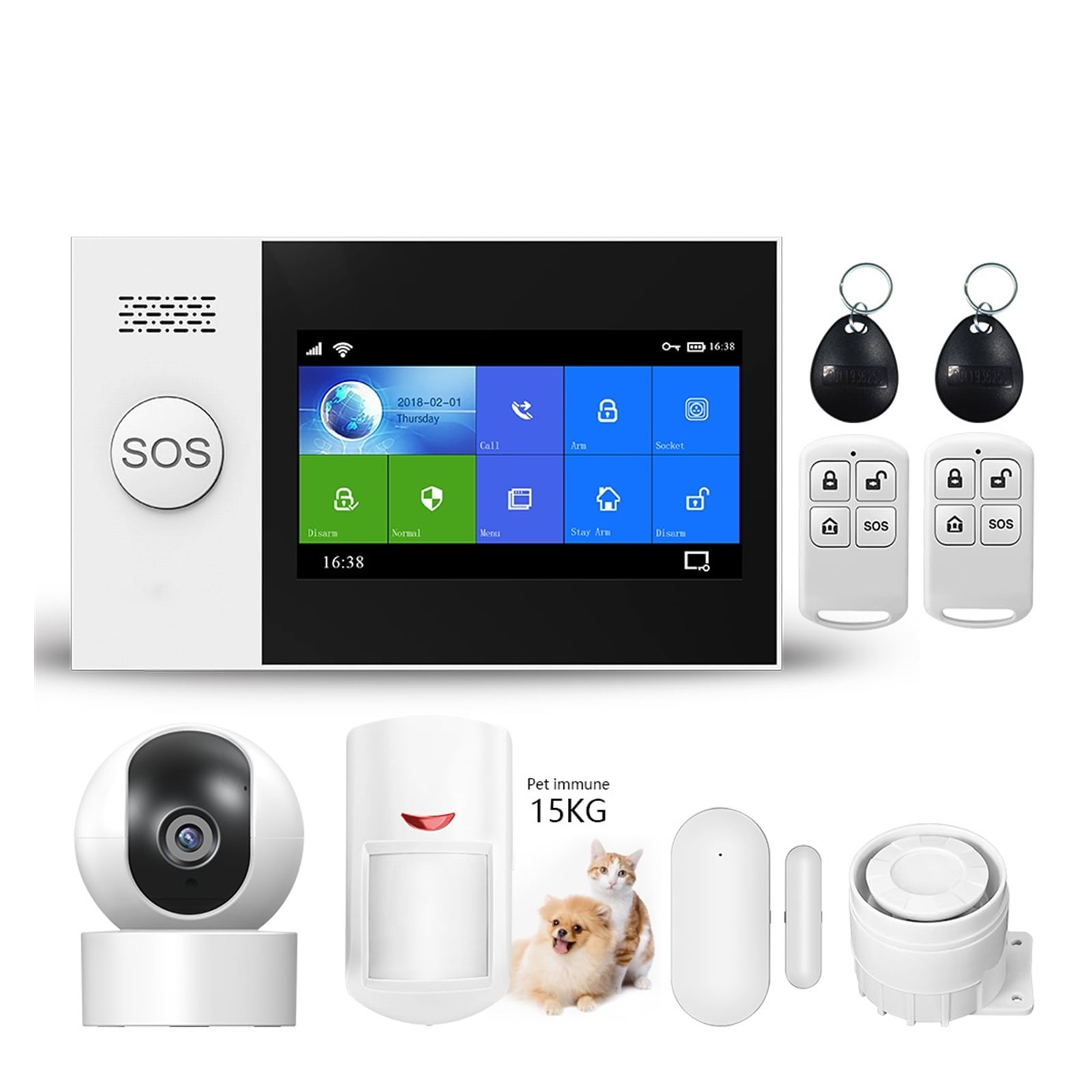 PG-107 Tuya Wireless Home WIFI GSM Home Security With Motion Detector ...