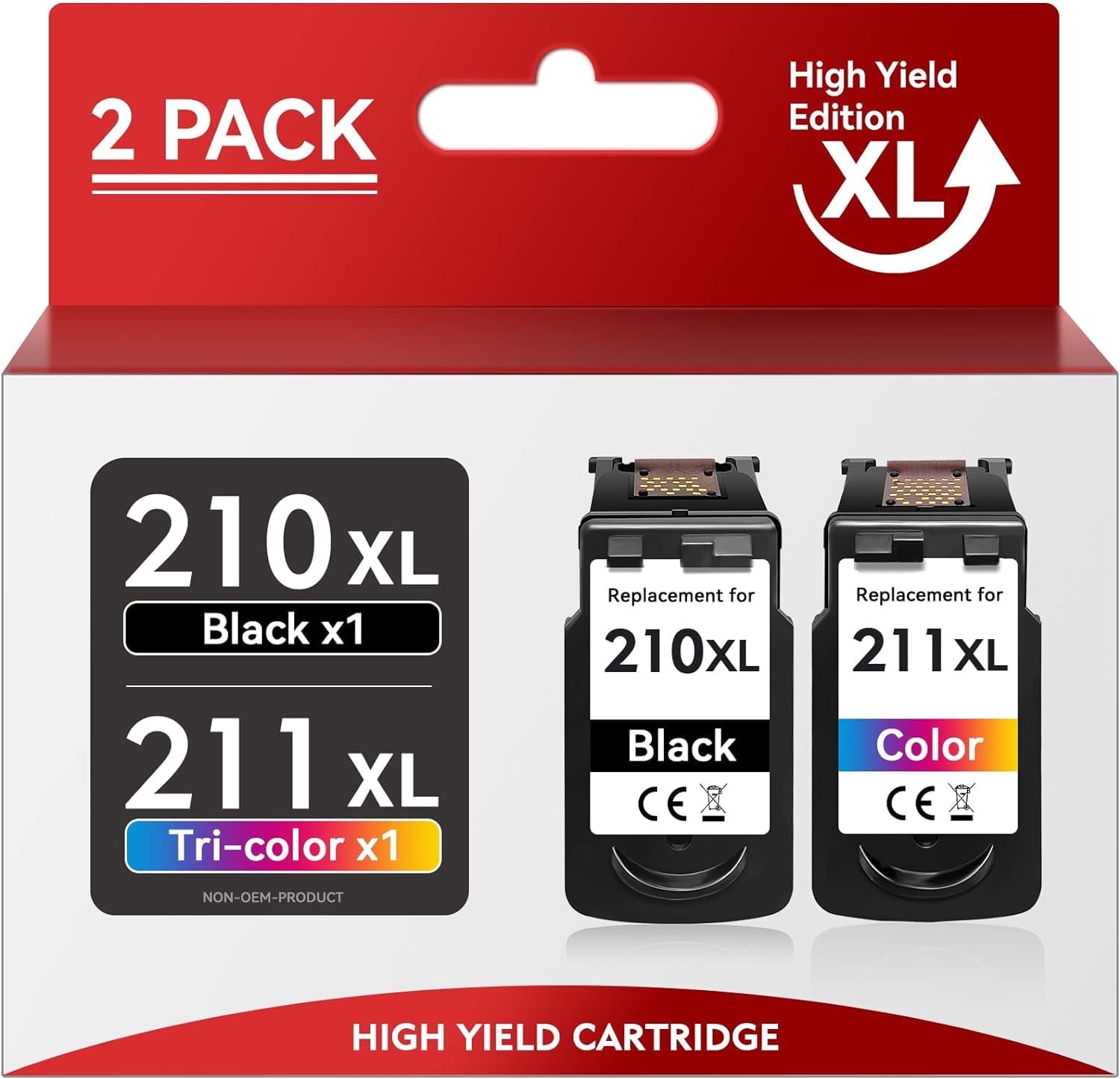 PG-210XL/CL-211XL Ink Cartridges Compatible Replacement for Canon 210 ...