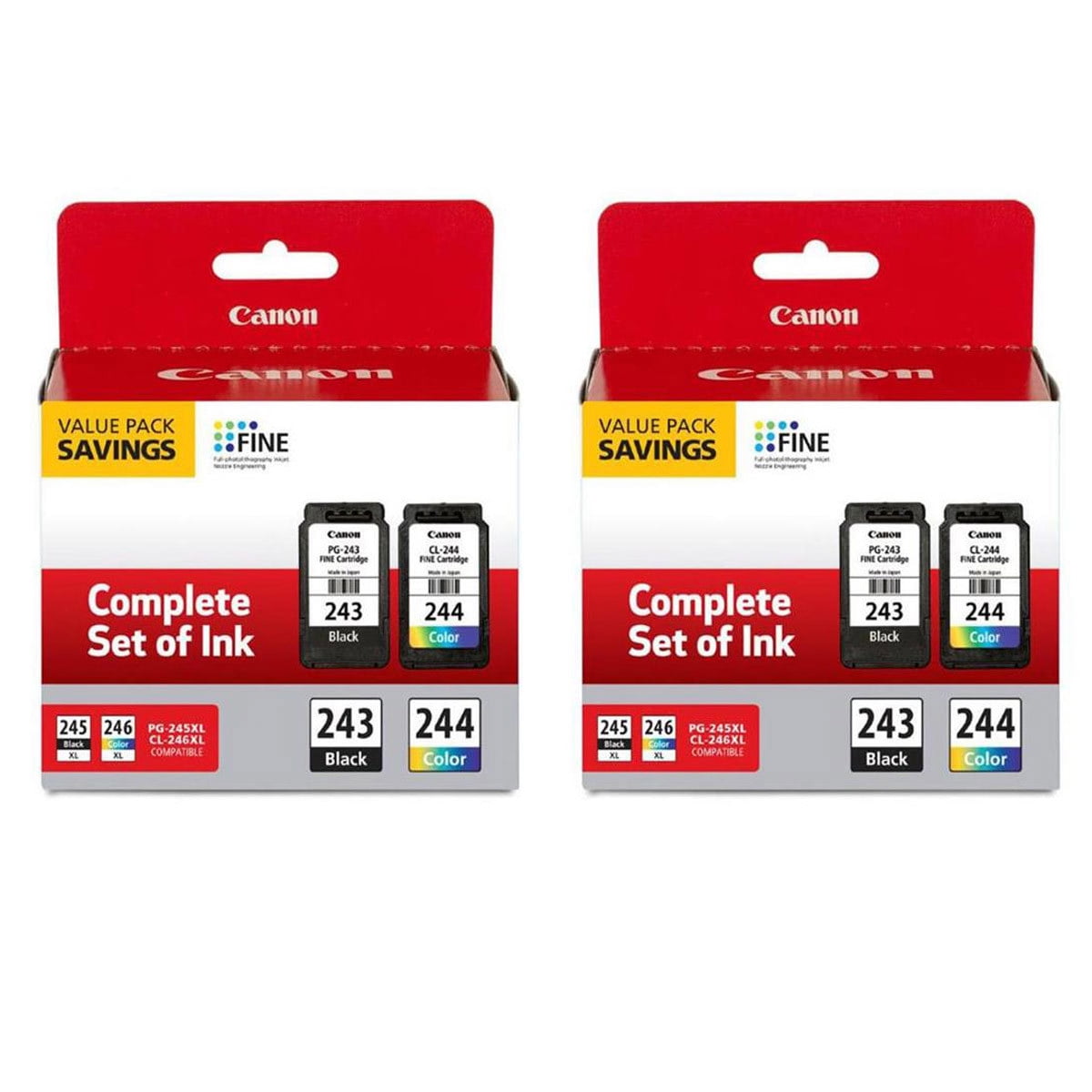 Canon 2 Pack Ink Package with PG-243 Black, CL-244 Color Ink Cartridge ...
