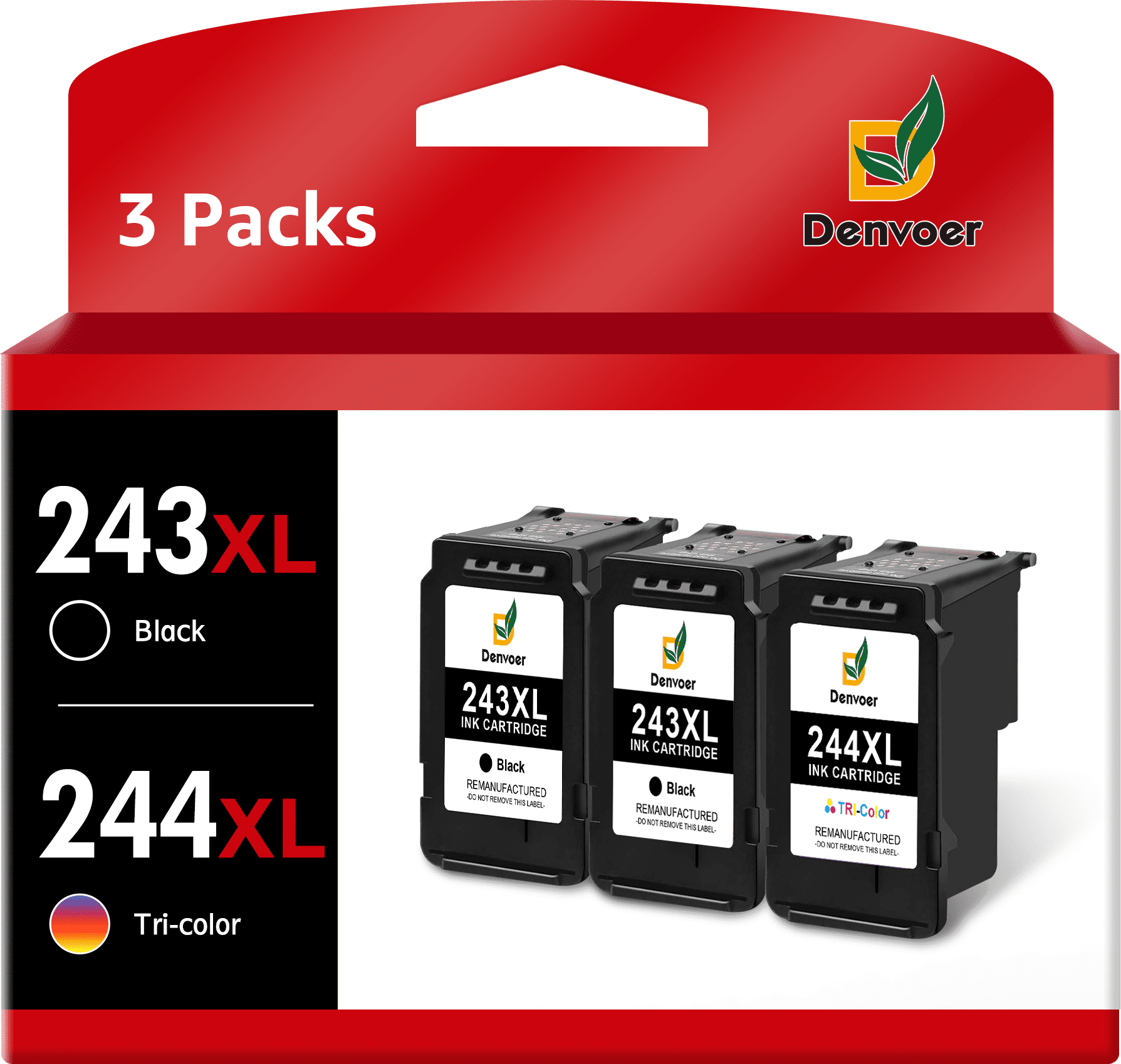 Canon PG-243 CL-244 Black and Color Ink Cartridge Compatible with Pixma ...
