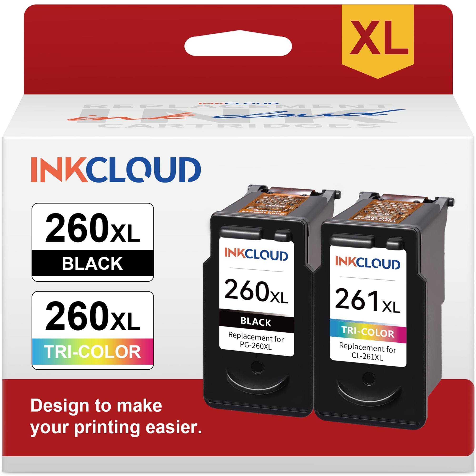 PG-260 XL CL-261 XL Ink Cartridges 2PK for Canon TS5320 TS6420 TR7020 ...