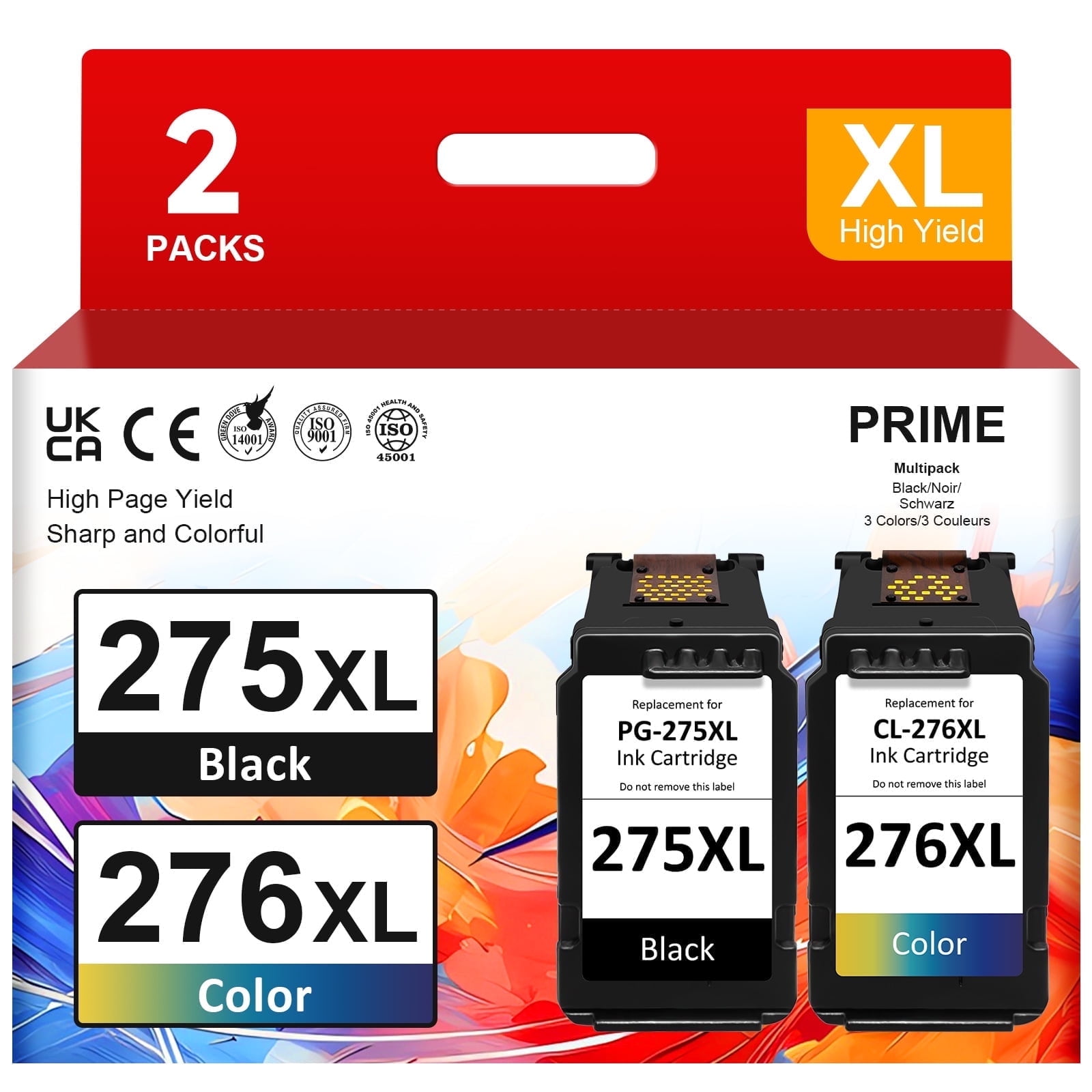 Canon PG 275XL CL-276 XL Ink Cartridge Replacement for Pixma TS3522 ...