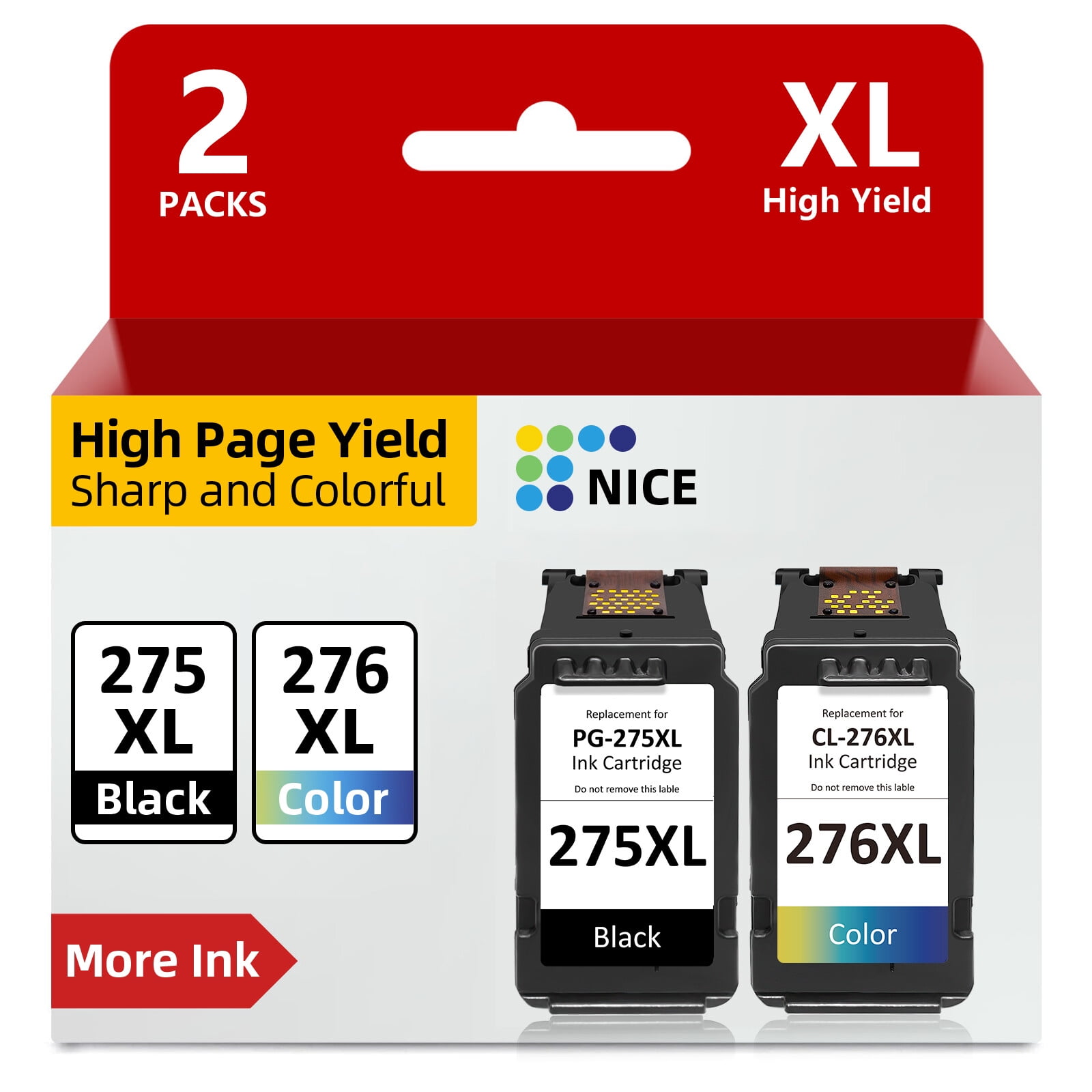 Canon PG 275XL CL-276 XL Ink Cartridge Replacement for Pixma TS3522 ...