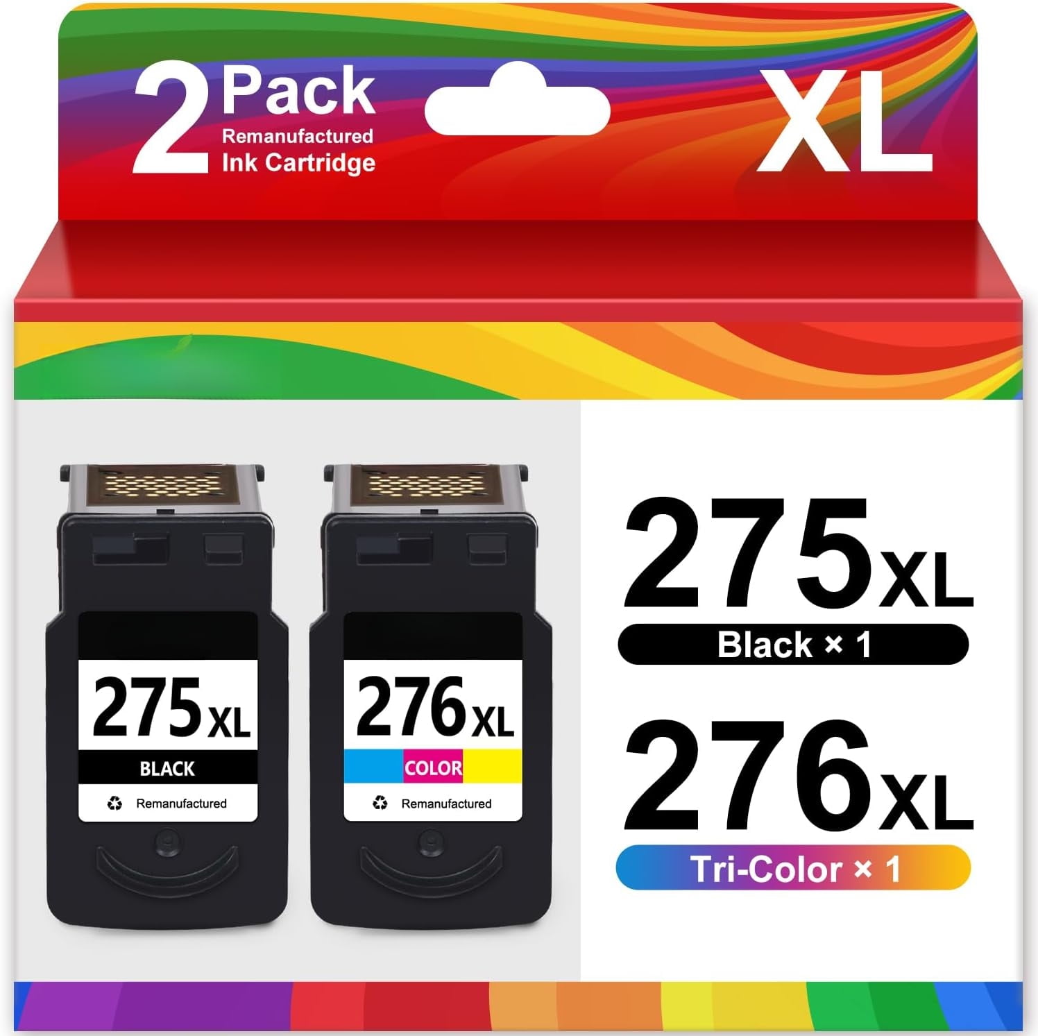 PG-275XL CL-276XL Compatible for Canon 275 and 276 Ink Cartridges PG-275 CL-276 275XL 276XL for ...