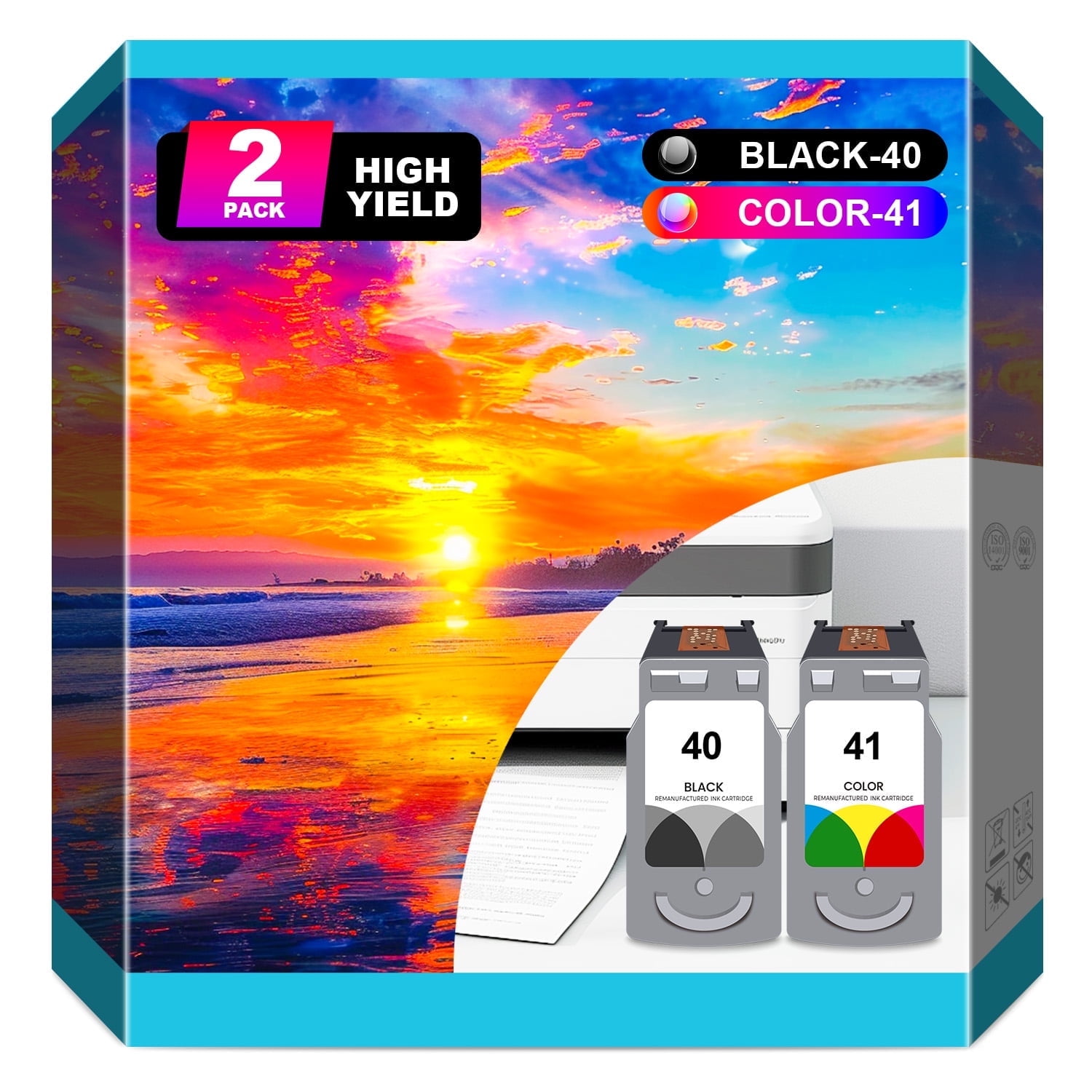 PG-40 CL-41 Ink Cartridges Compatible for Printers Canon 40 41 for ...