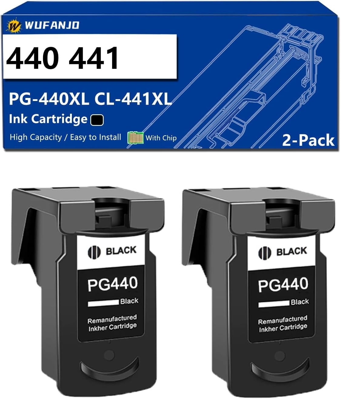 PG-440XL CL-441XL Ink Cartridges Replacement for PG-440 CL-441 ...