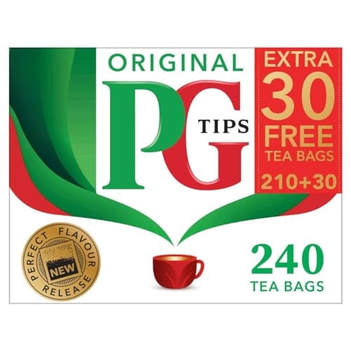 PG Tips 240 Original Non-Pyramid Tea Bags, Premium Black Tea, Stock for Refreshing Drinks ...