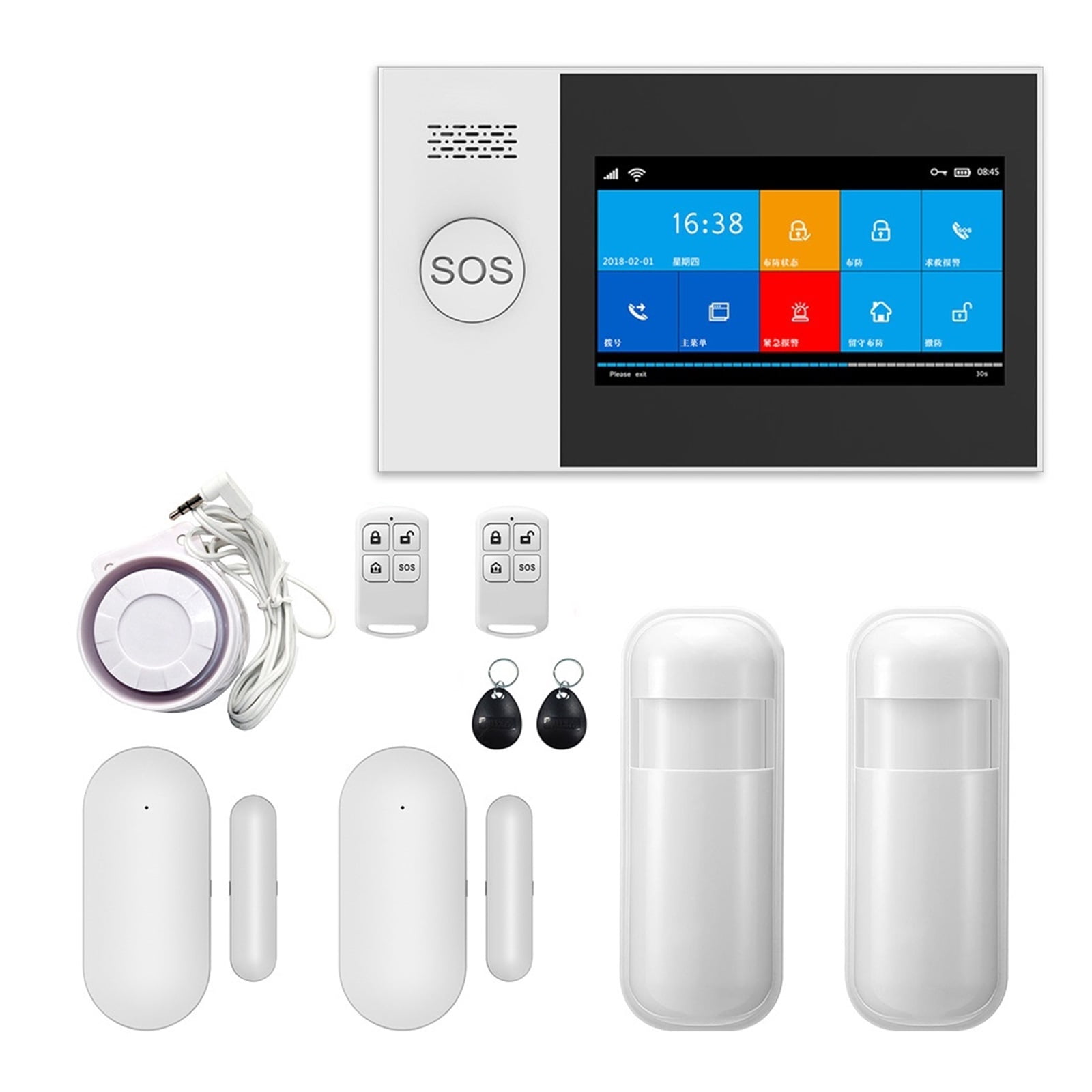 PG107 4.3inch Security Alarm Wifi GSM Alarm System For Home Support ...