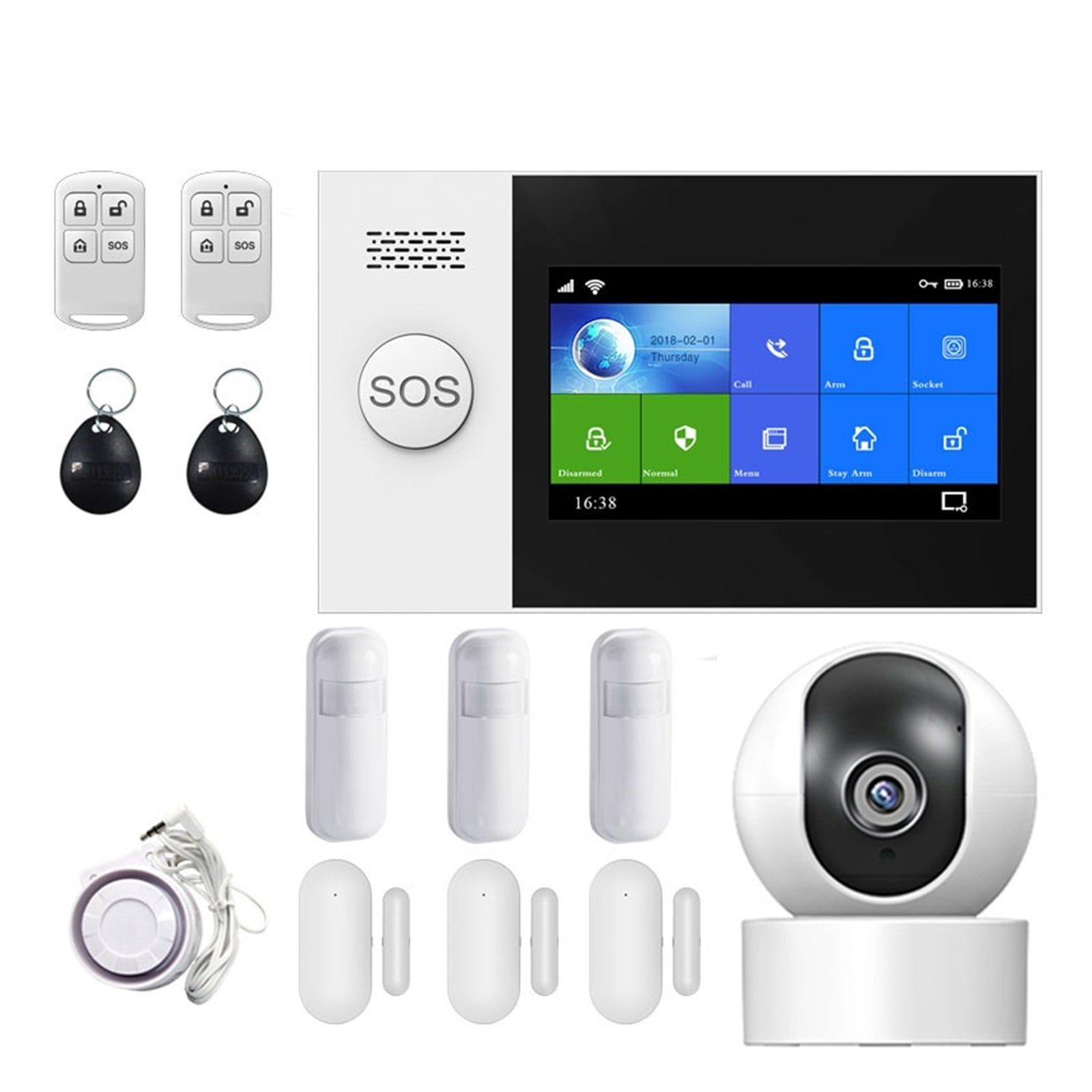 PG107 Tuya Security Alarm System Kit App Control With Ip Camera Auto Dial Motion Detector Home ...